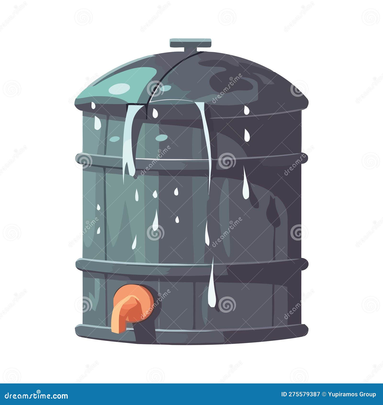 Vector Illustration of Water Barrel Stock Vector - Illustration of ...