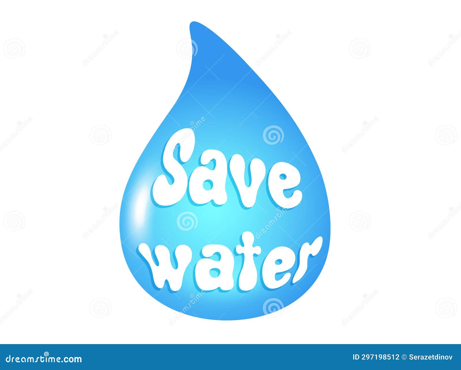 Vector Illustration of Water Drops with Text of Save Water. Vector Icon ...