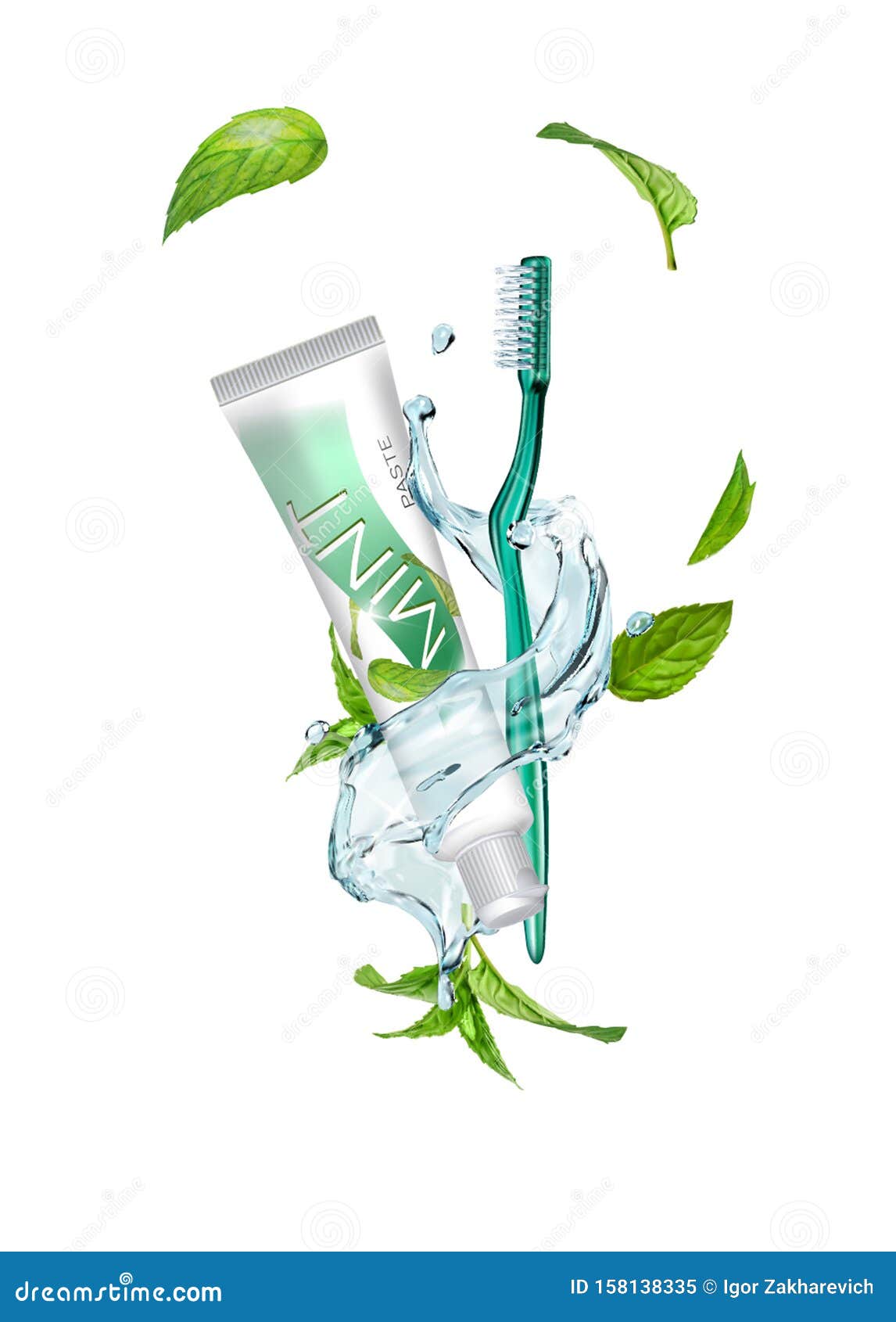Mint Toothpaste. Realistic White Box Packaging And Vector Toothpaste ...
