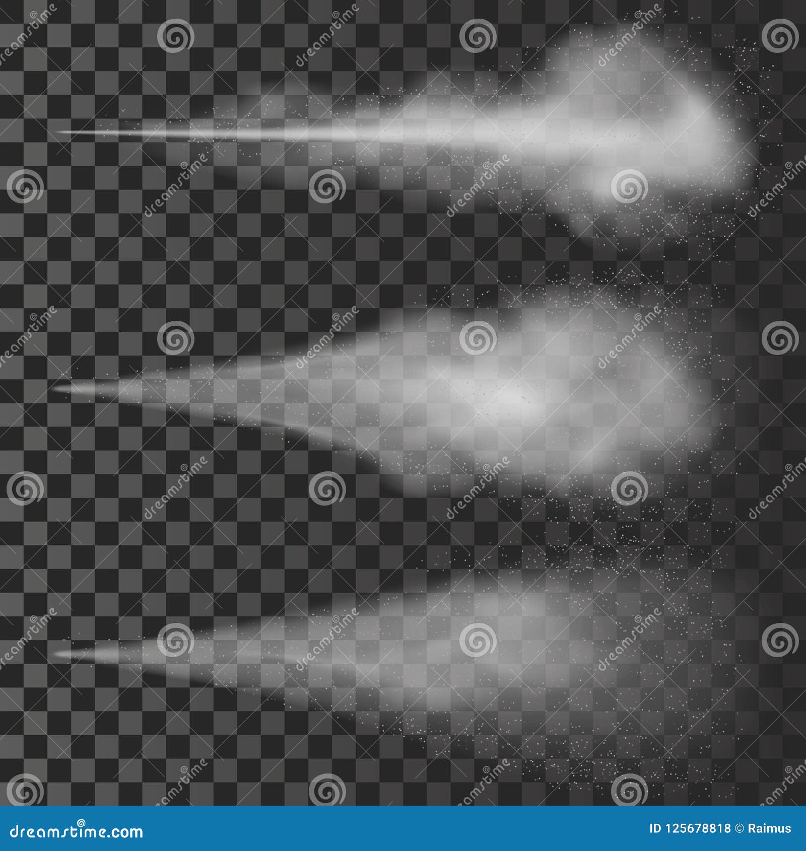 Smoke Dust Explosion Cartoon Frame Comic Style Illustration Vector ...