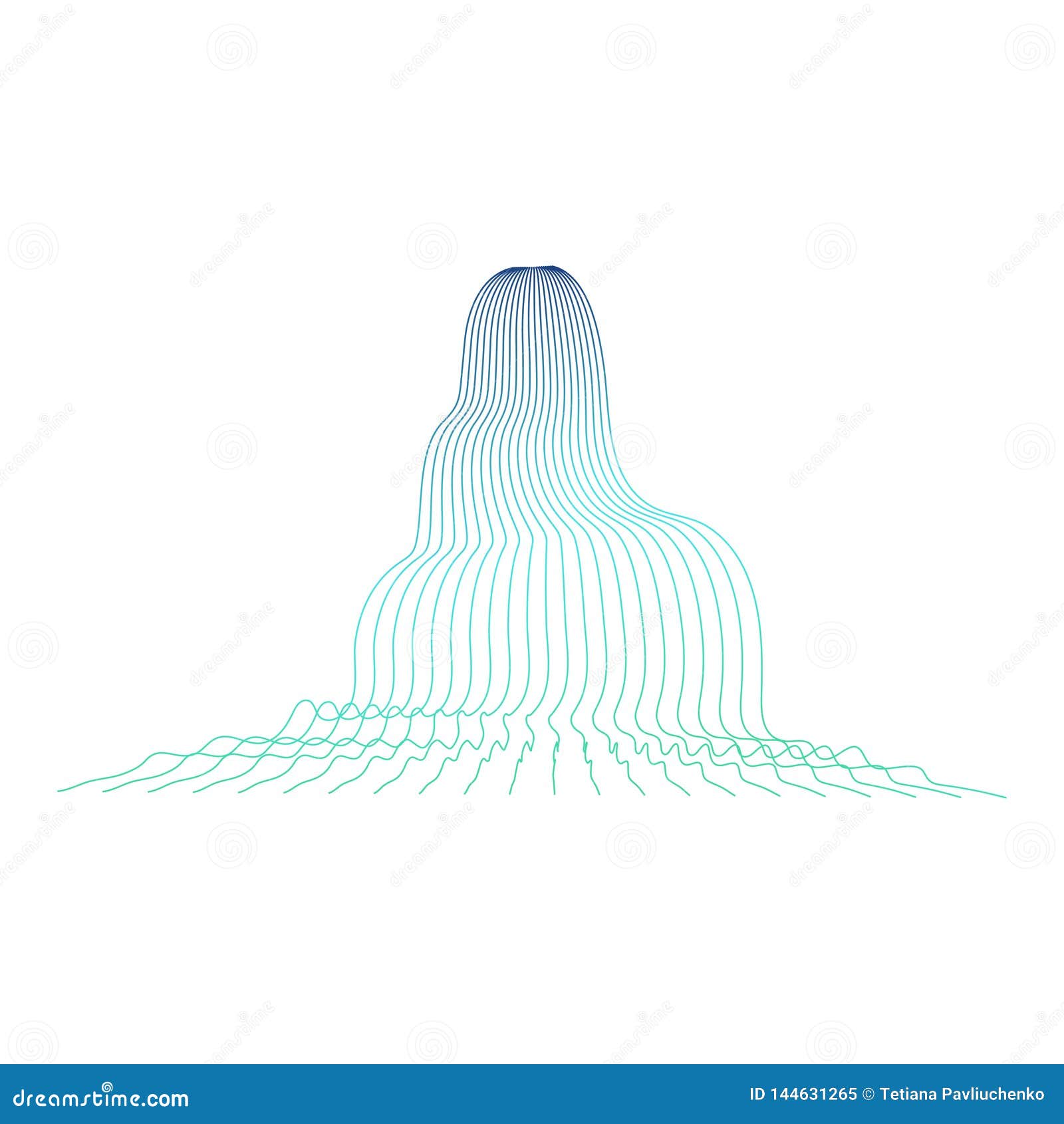 Vector Illustration of Waterfall Cascade Stock Vector - Illustration of ...
