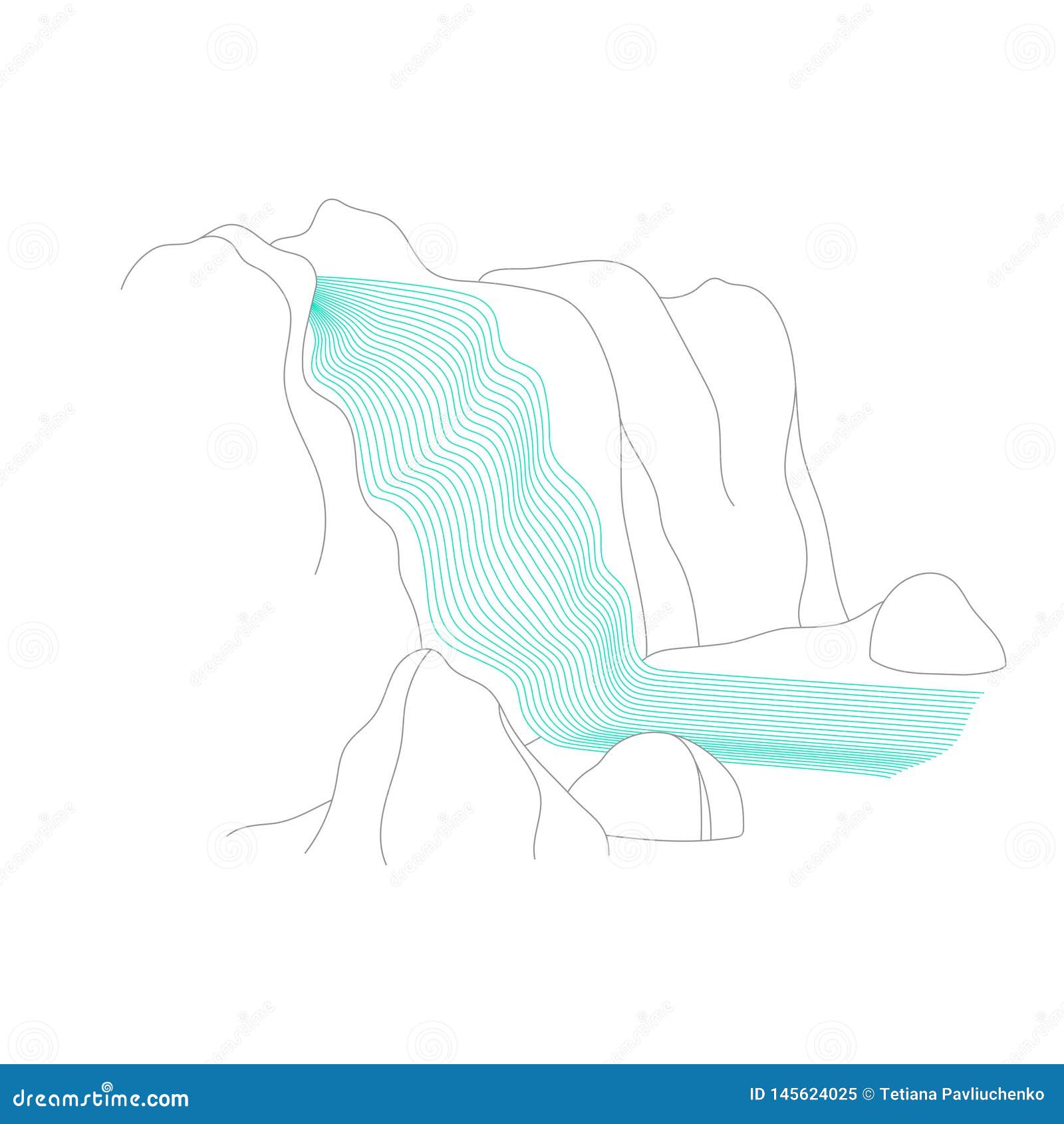 Vector Illustration of Waterfall Cascade Stock Vector - Illustration of ...