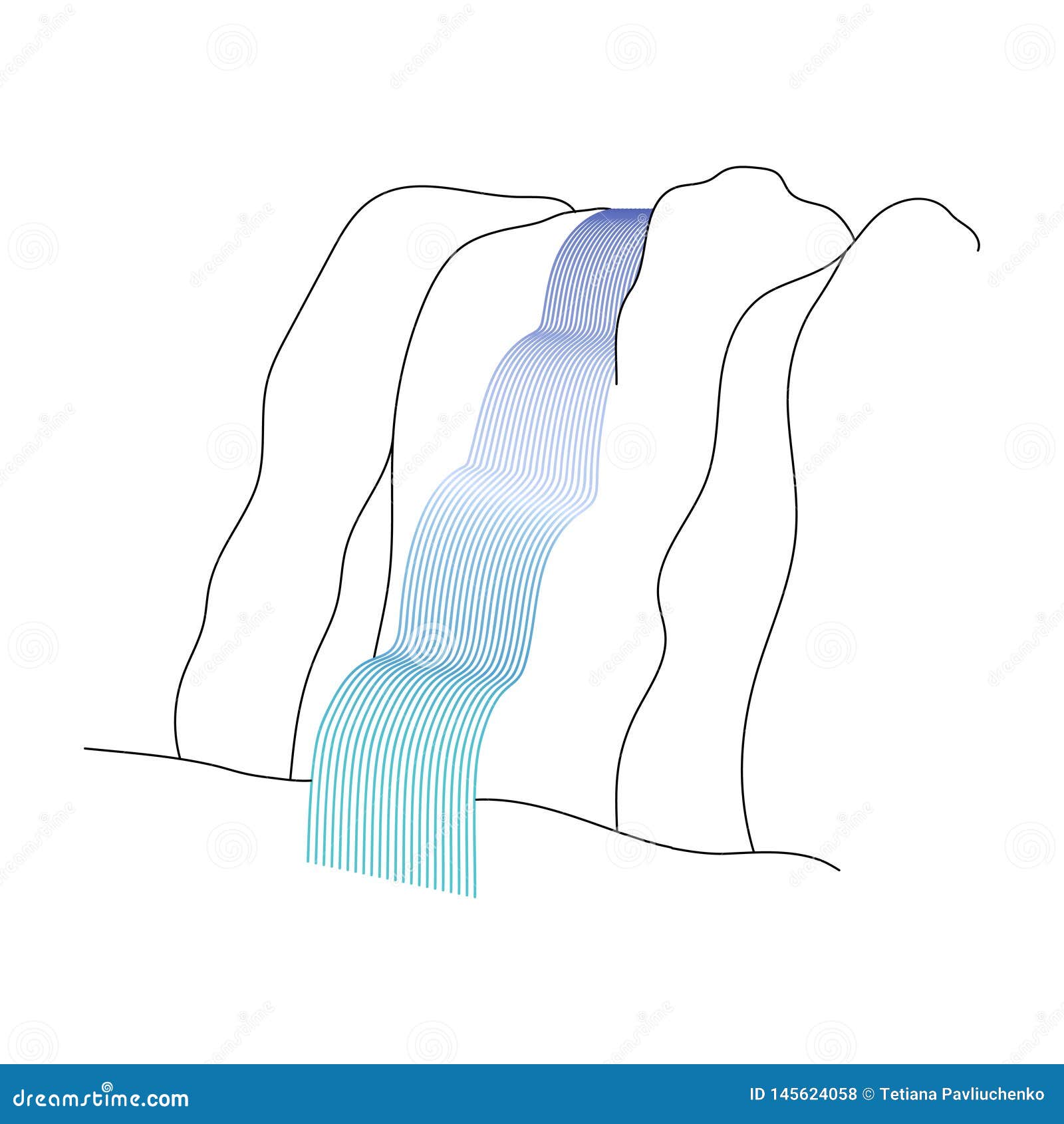 Vector Illustration of Waterfall Cascade Stock Vector - Illustration of ...