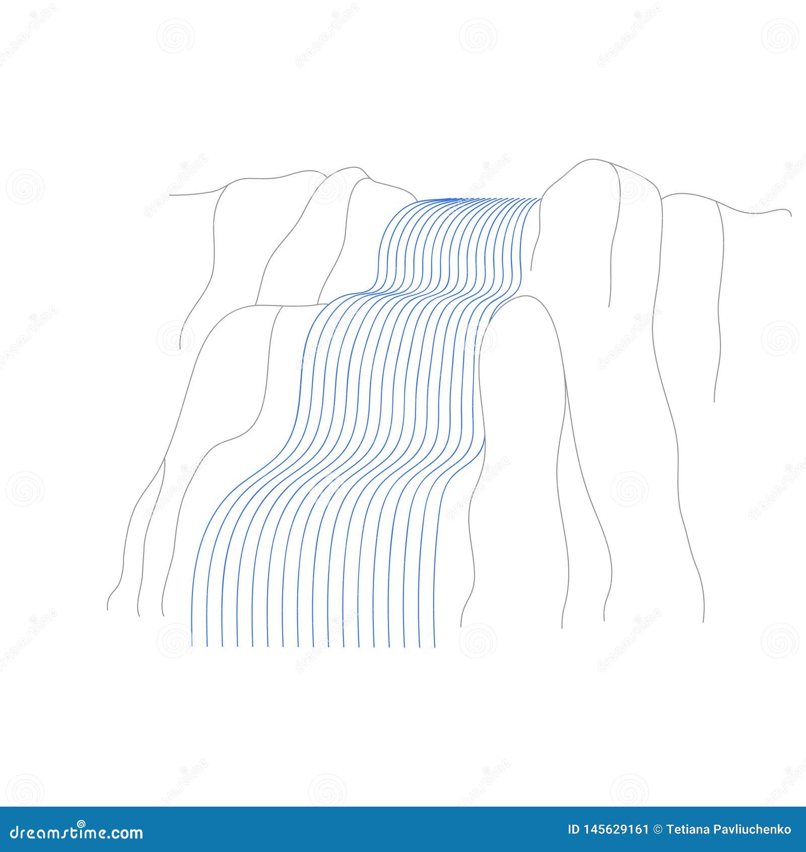 Vector Illustration of Waterfall Cascade Stock Vector - Illustration of ...