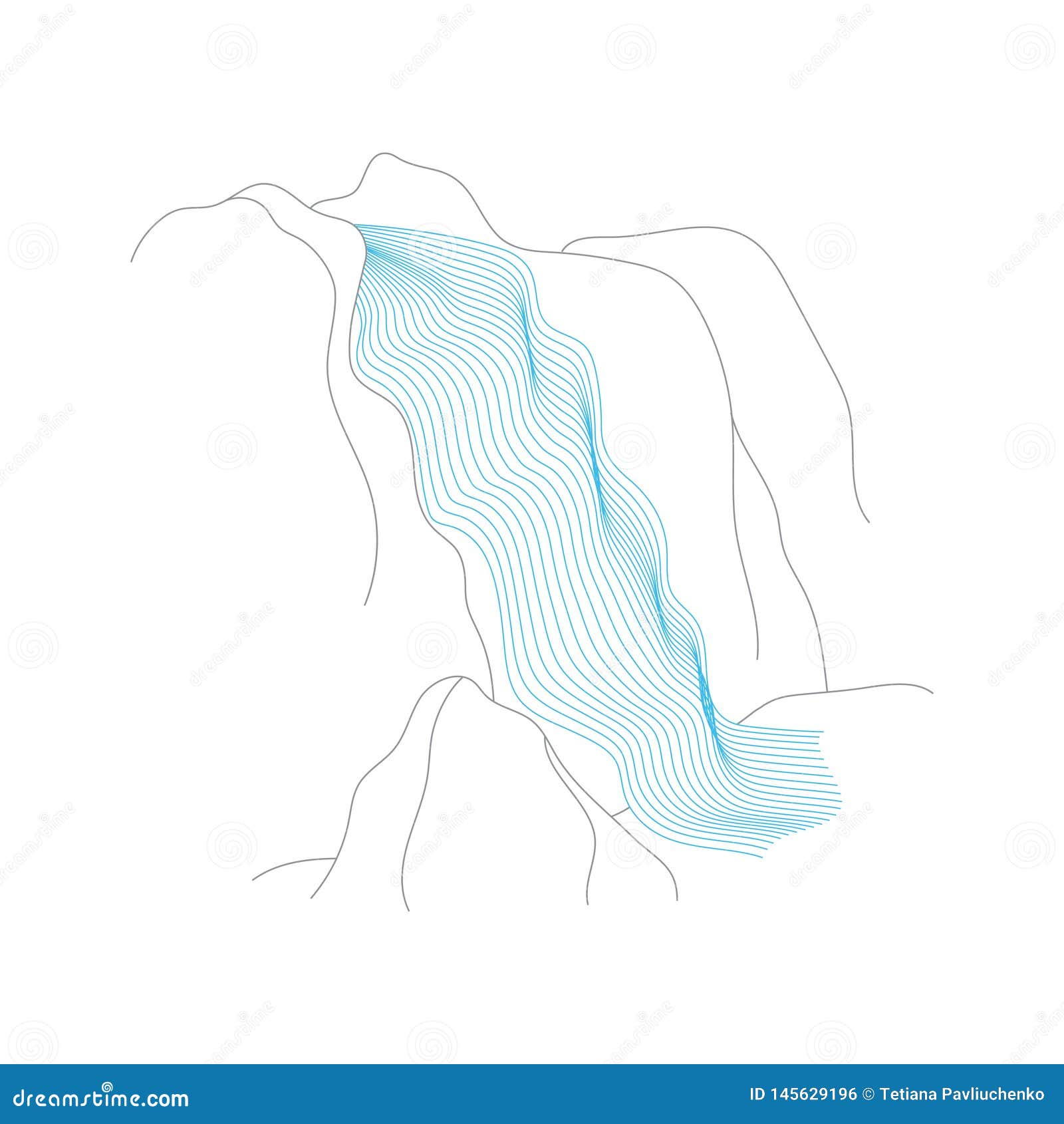 Vector Illustration of Waterfall Cascade Stock Vector - Illustration of ...