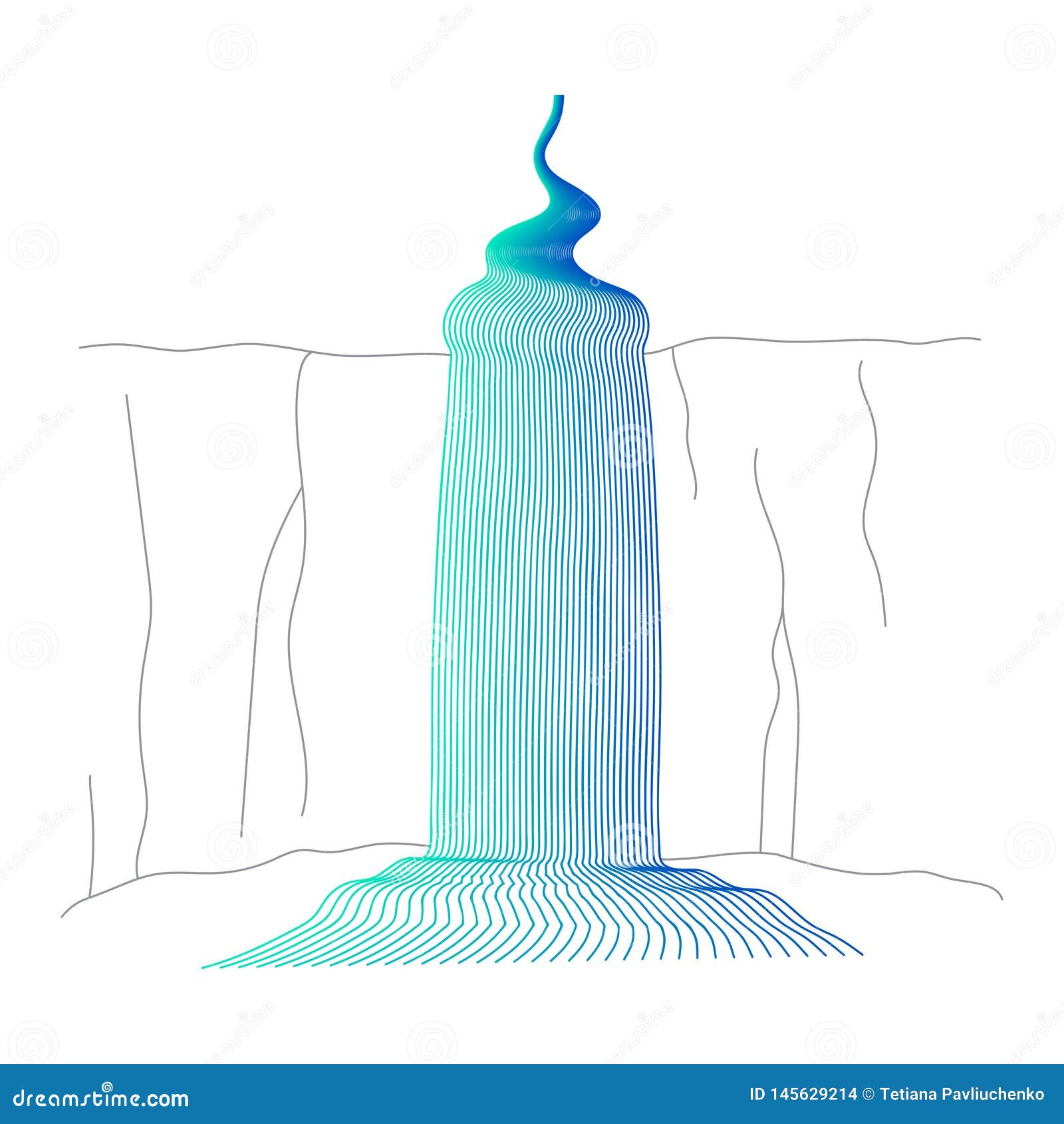 Vector Illustration of Waterfall Cascade Stock Vector - Illustration of ...