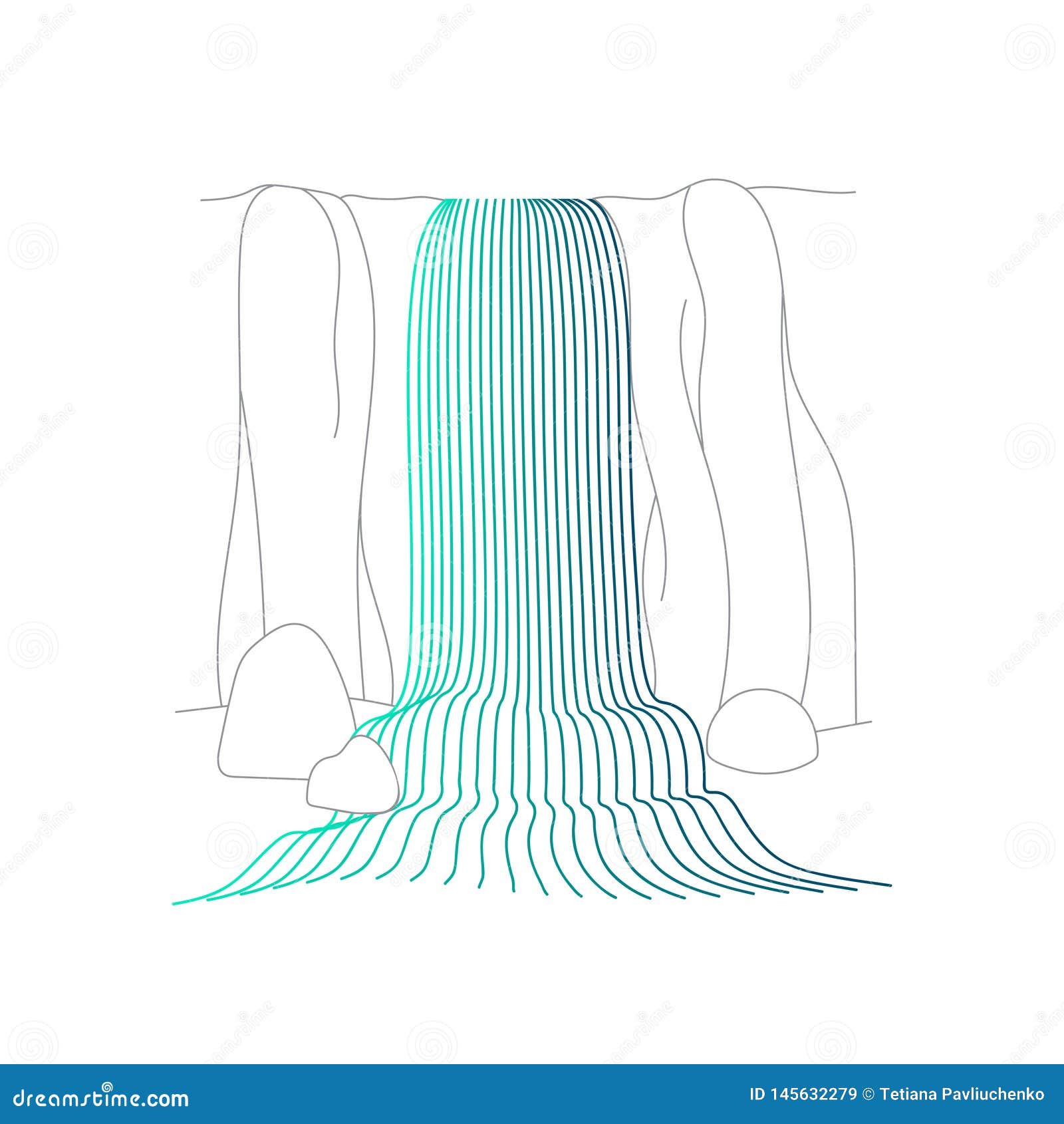 Waterfall Cascade In Splashing Down With Foam. Fantasy Cascade Of Blue ... Waterfall Cascade In Splashing Down With Foam. Fantasy Cascade Of Blue ...