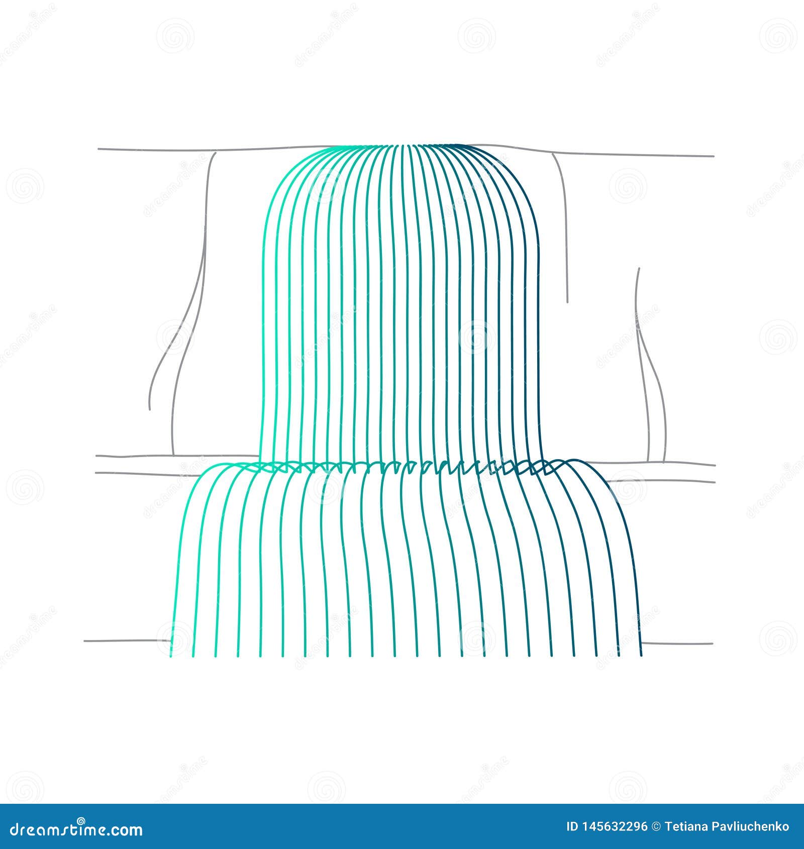 Vector Illustration of Waterfall Cascade Stock Vector - Illustration of ...