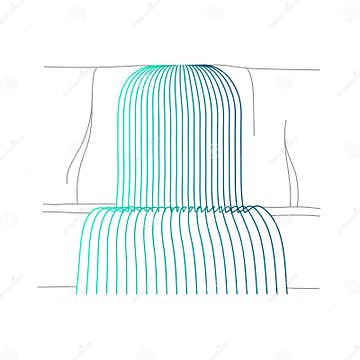 Vector Illustration of Waterfall Cascade Stock Vector - Illustration of ...