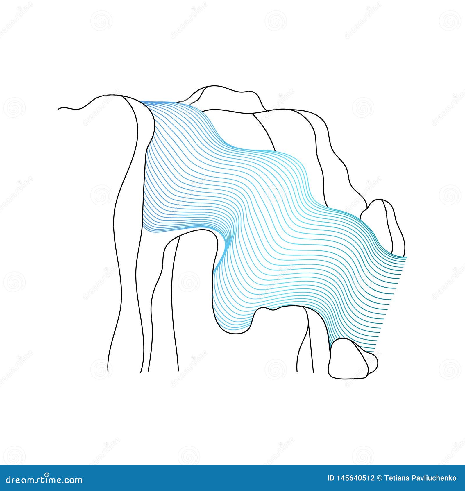 Vector Illustration of Waterfall Cascade Stock Vector - Illustration of ...