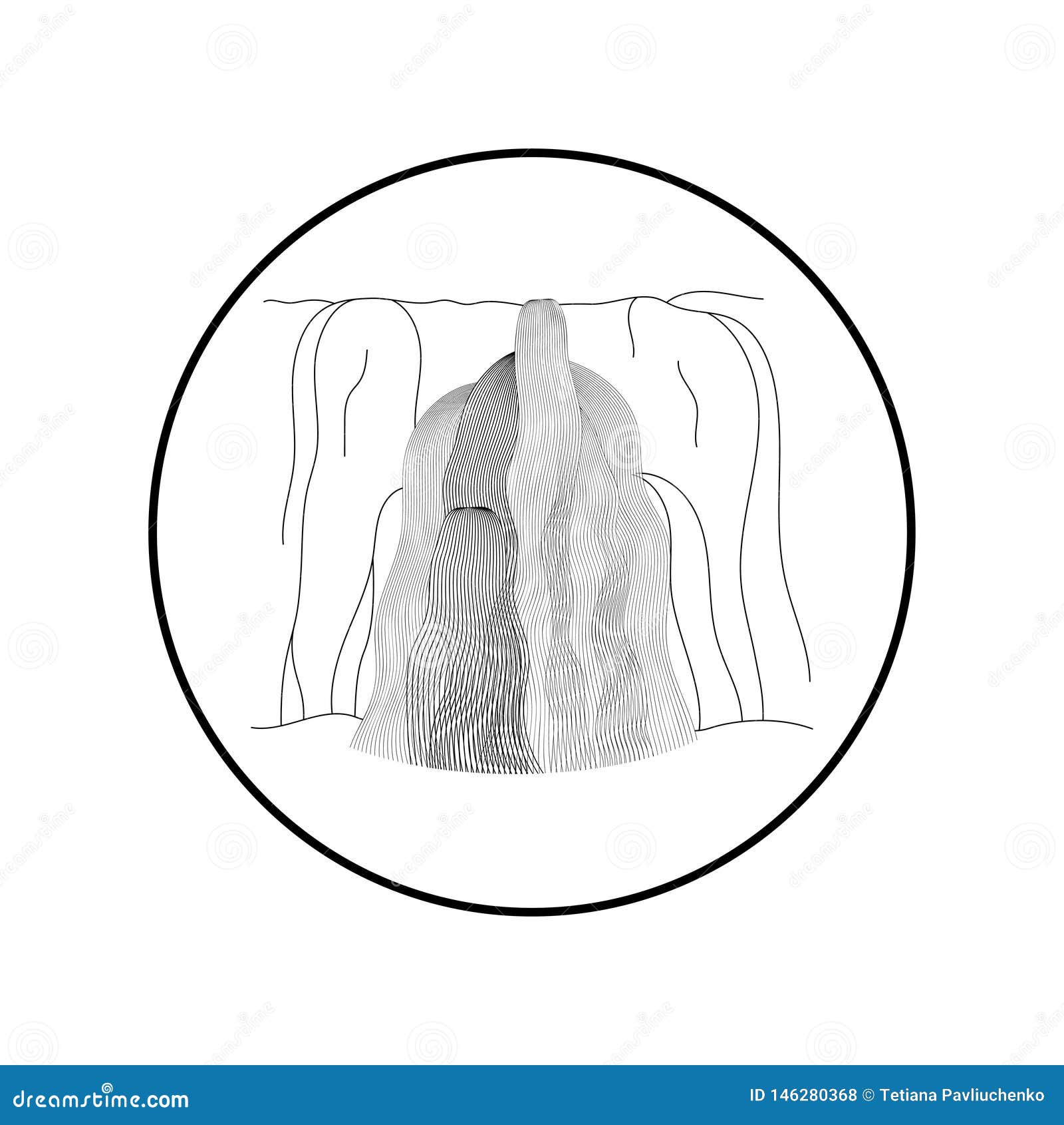 Vector Illustration of Waterfall Cascade Stock Vector - Illustration of ...