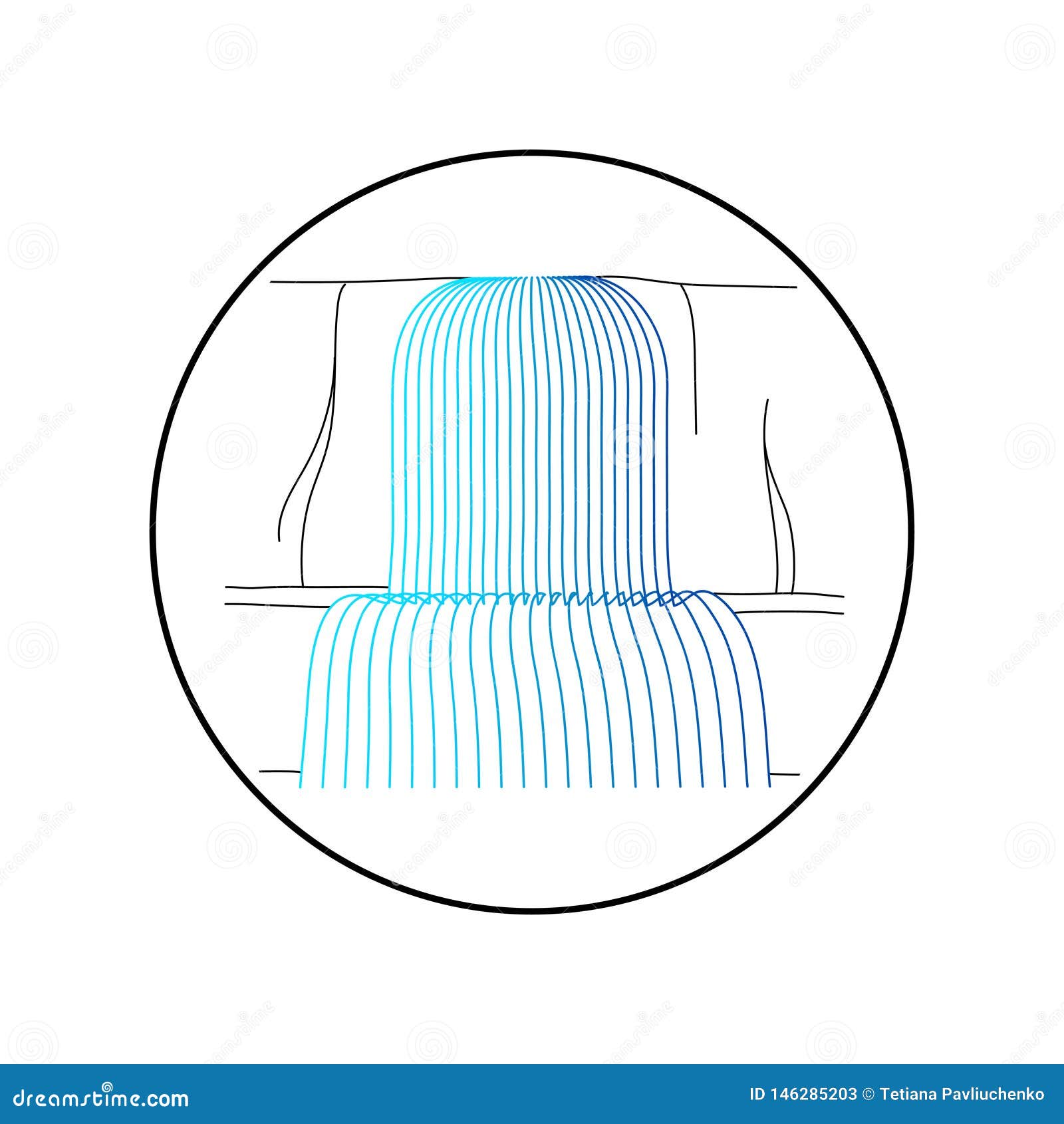 Vector Illustration of Waterfall Cascade Stock Vector - Illustration of ...