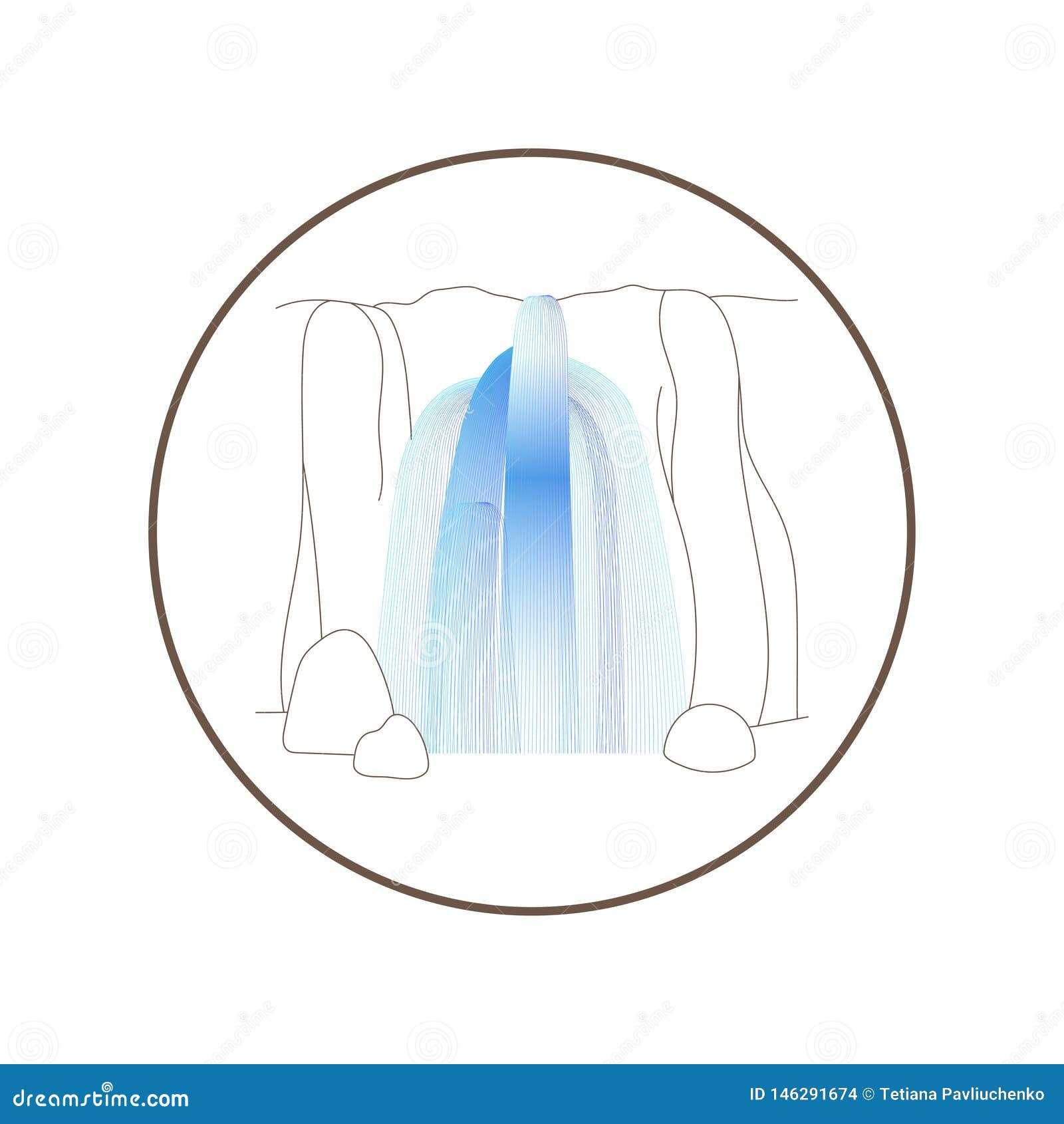 Vector Illustration of Waterfall Cascade Stock Vector - Illustration of ...