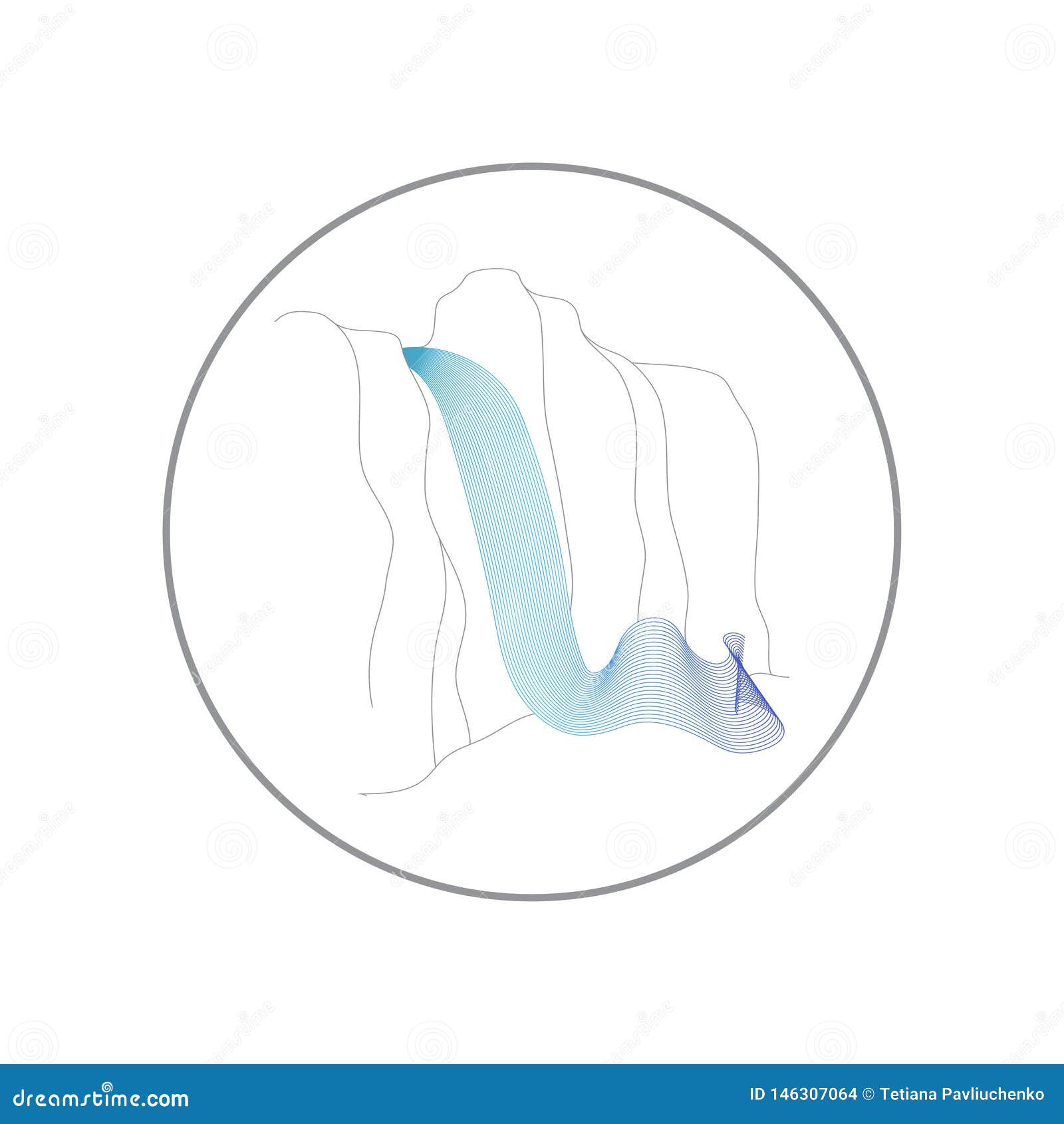 Vector Illustration of Waterfall Cascade Stock Vector - Illustration of ...