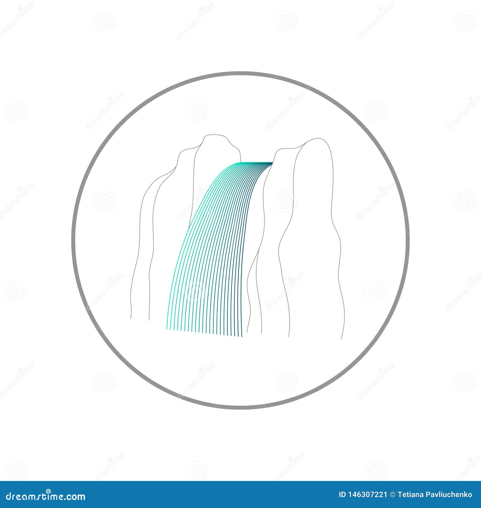 Vector Illustration of Waterfall Cascade Stock Vector - Illustration of ...