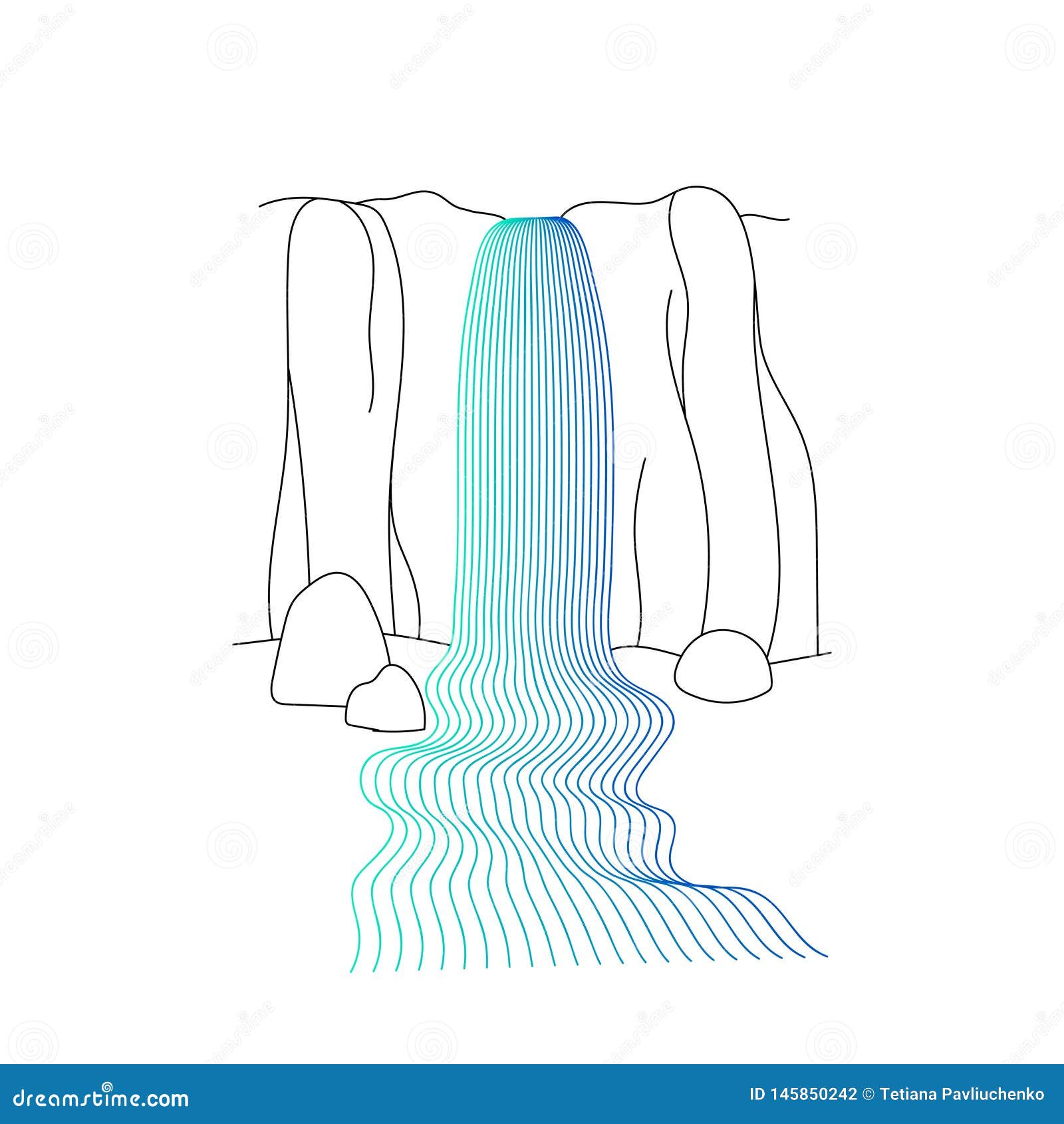 Vector Illustration of Waterfall Cascade Stock Vector - Illustration of ...