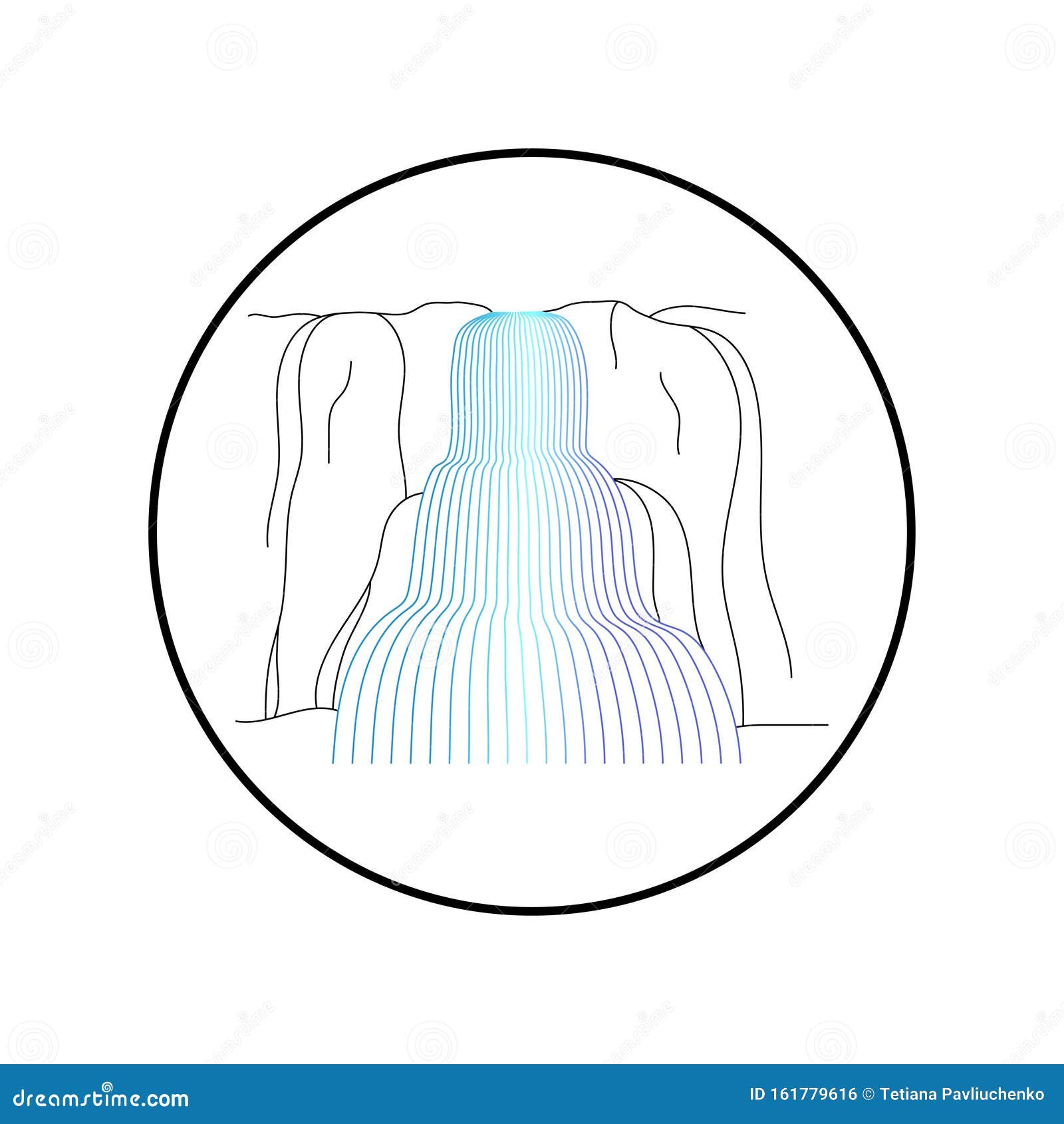 Vector Illustration of Waterfall Cascade Stock Vector - Illustration of ...