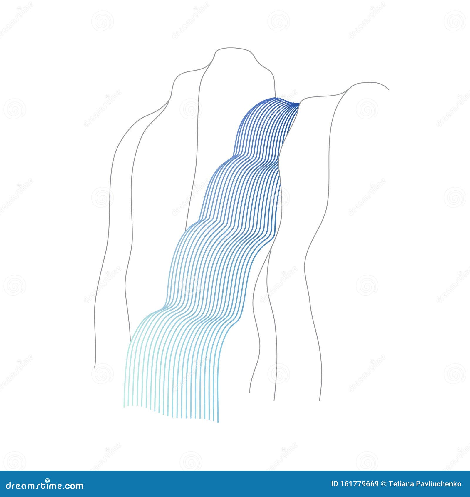 Vector Illustration of Waterfall Cascade Stock Vector - Illustration of ...