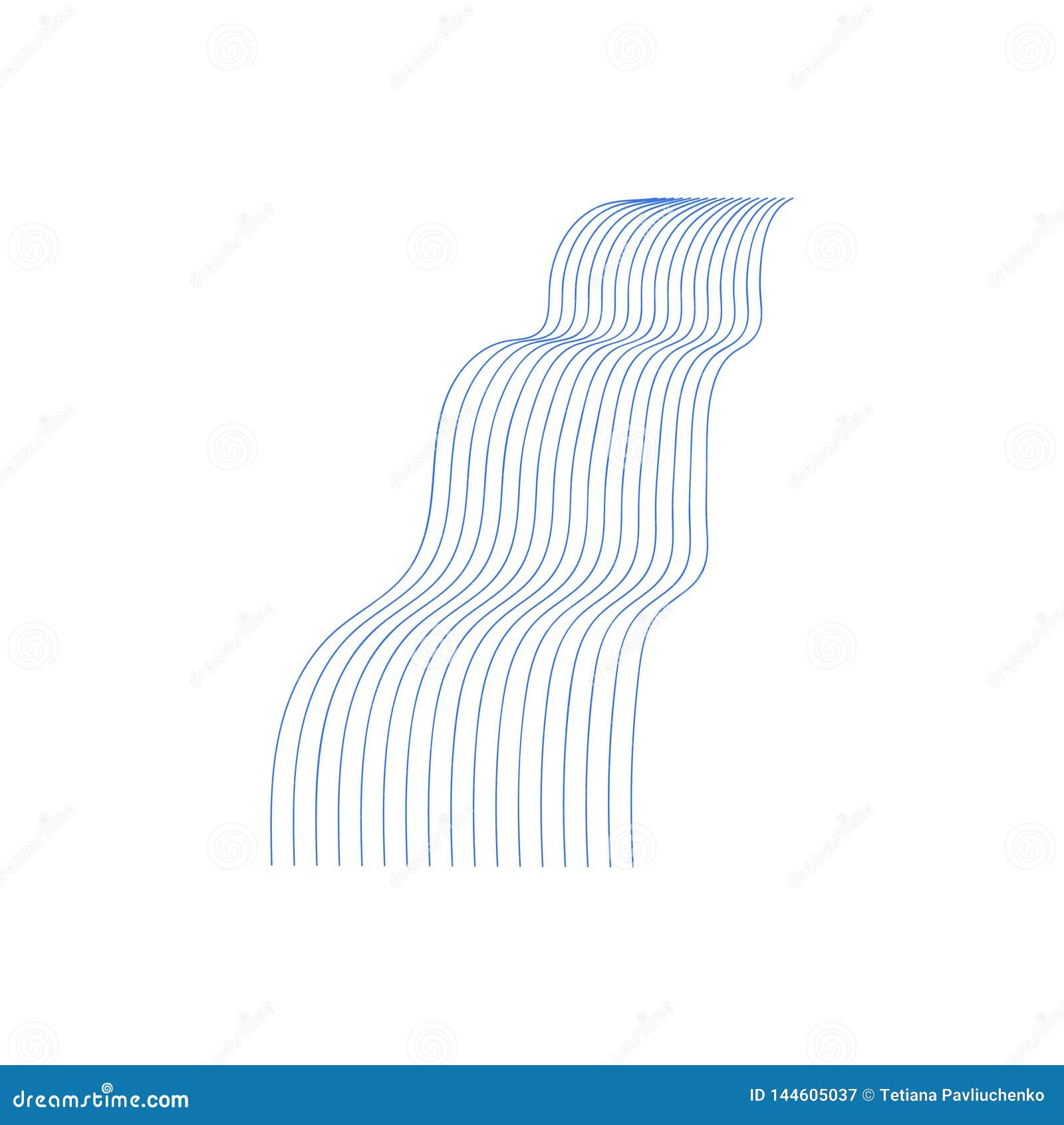 Vector Illustration of Waterfall Cascade Stock Vector - Illustration of ...