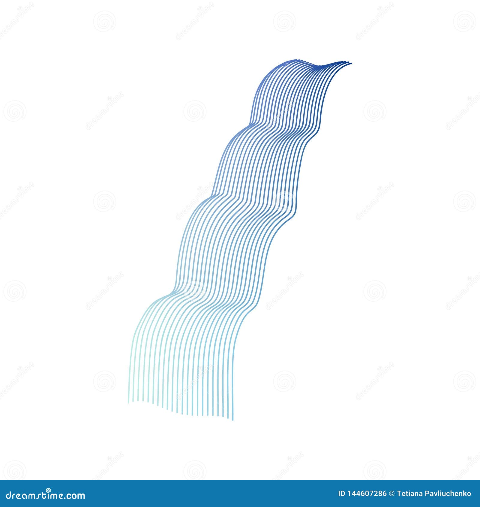 Vector Illustration of Waterfall Cascade Stock Vector - Illustration of ...