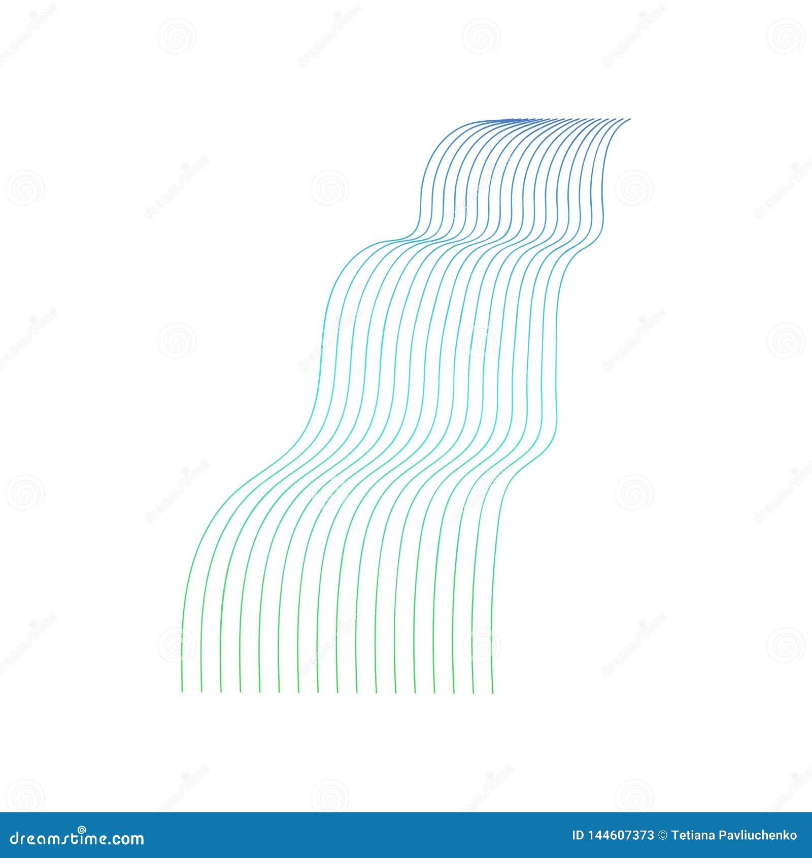 Vector Illustration of Waterfall Cascade Stock Vector - Illustration of ...