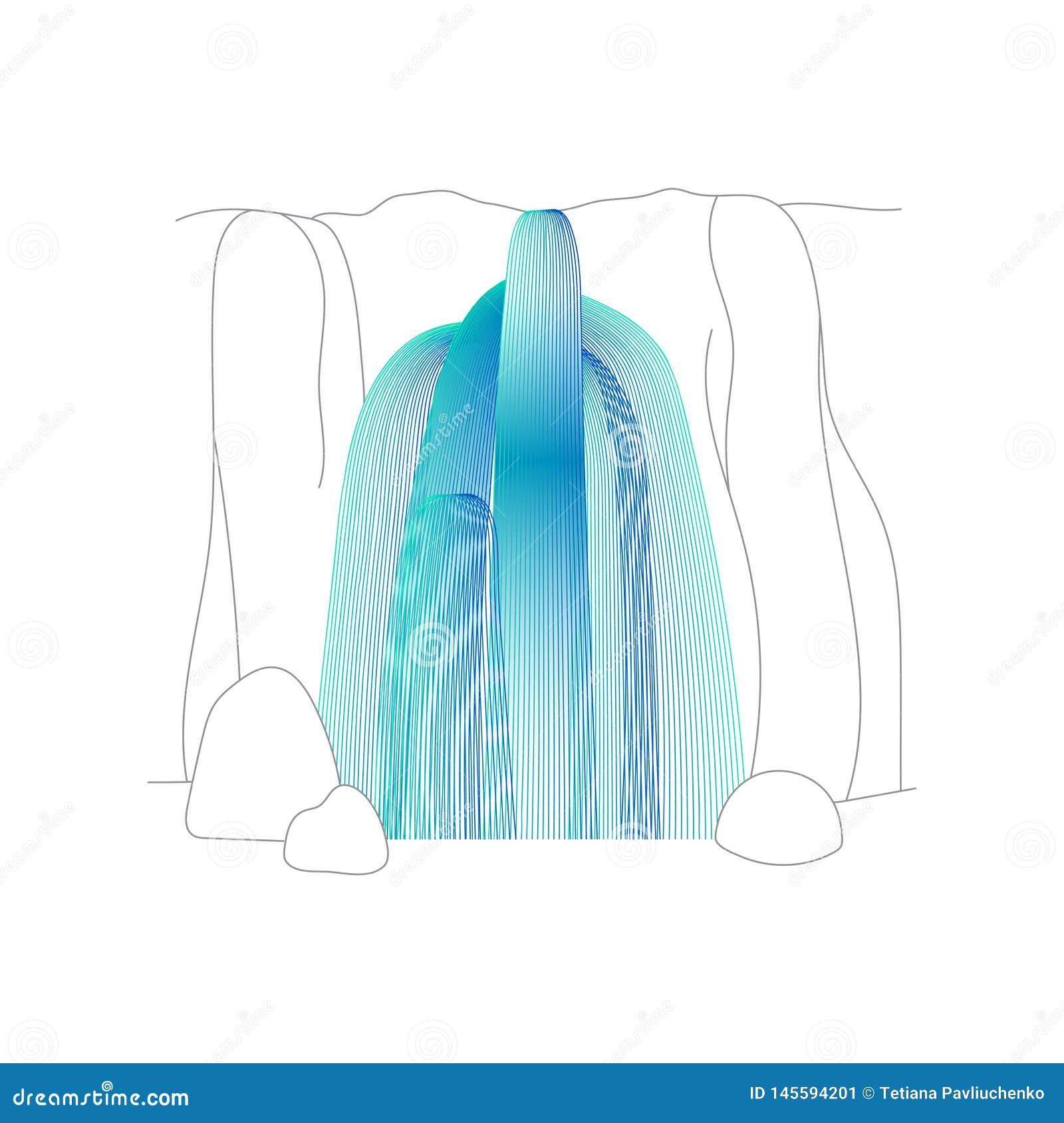 Vector Illustration of Waterfall Cascade Stock Vector - Illustration of ...