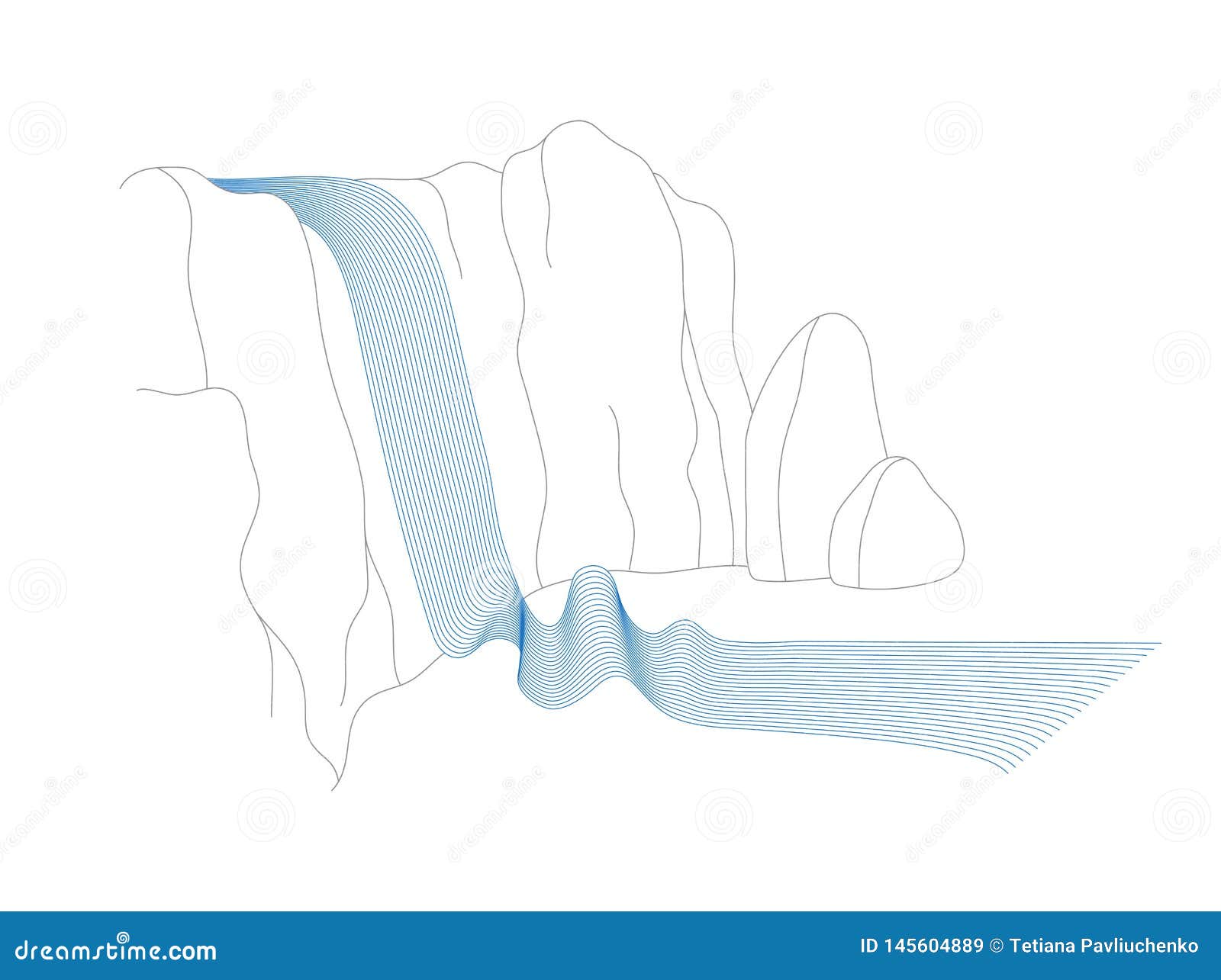 Vector Illustration of Waterfall Cascade Stock Vector - Illustration of ...