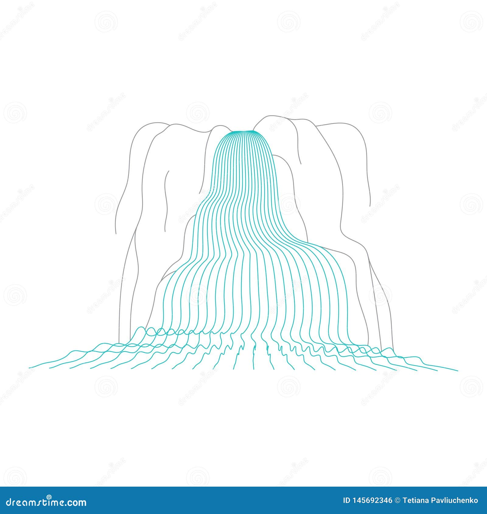 Vector Illustration of Waterfall Cascade Stock Vector - Illustration of ...