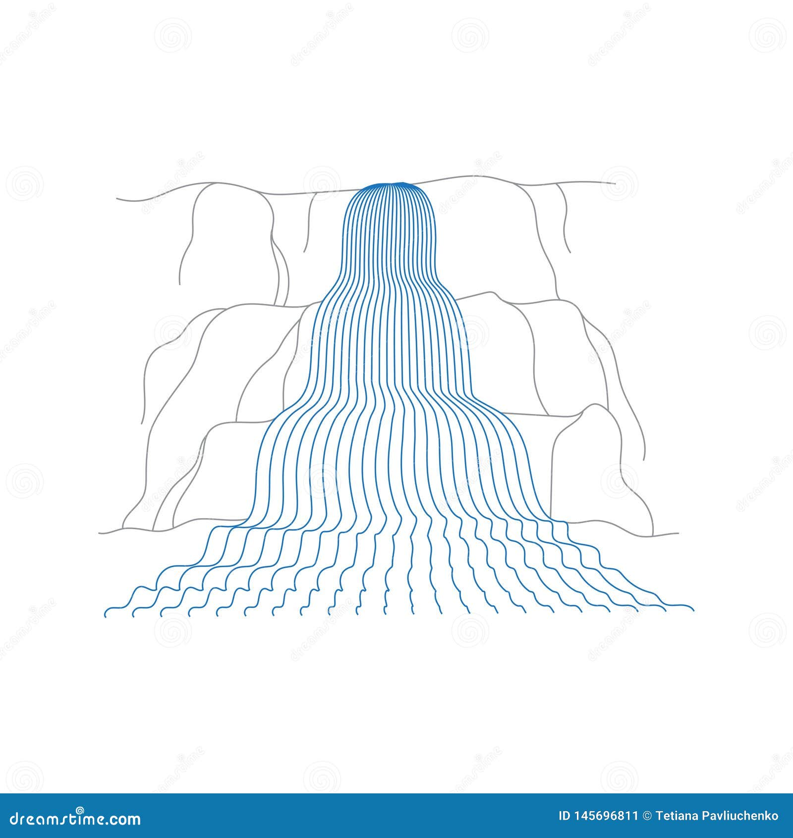 Vector Illustration of Waterfall Cascade Stock Vector - Illustration of ...