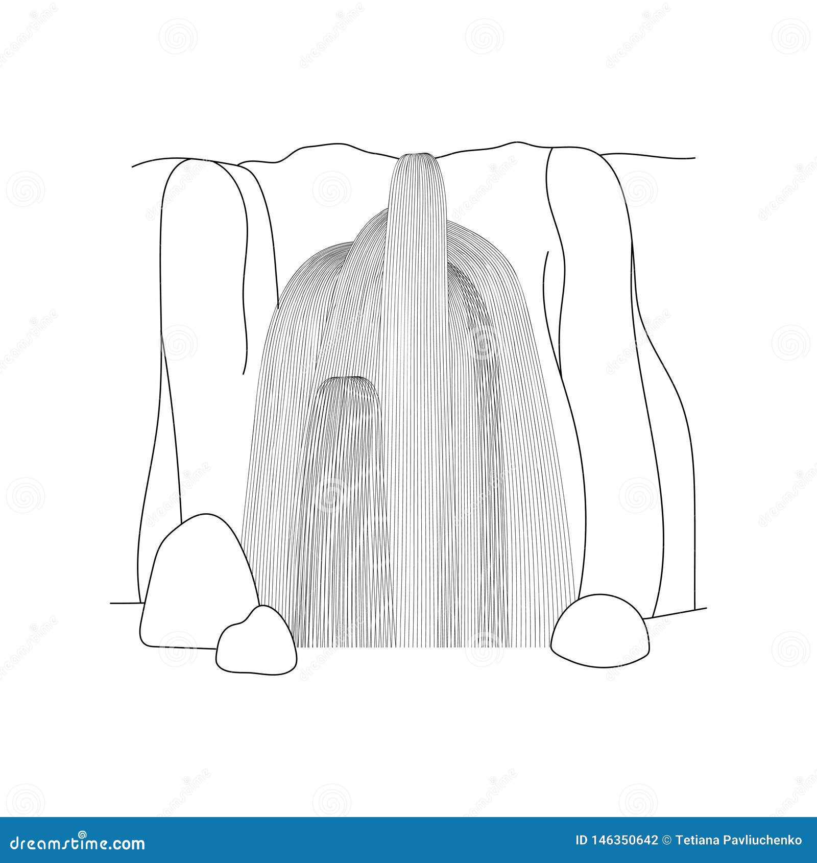 Vector Illustration of Waterfall Cascade Stock Vector - Illustration of ...