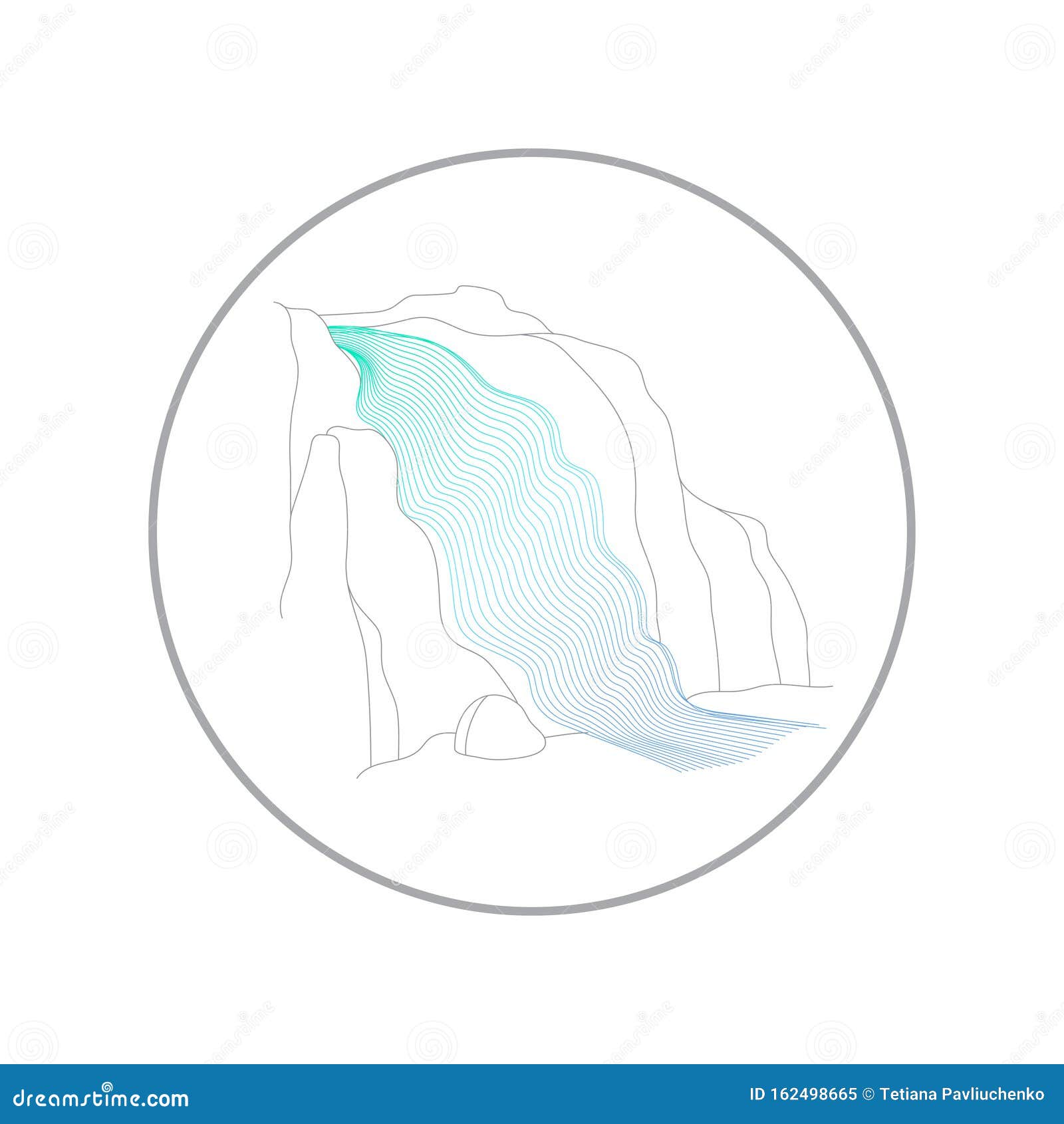 Vector Illustration of Waterfall Cascade Stock Vector - Illustration of ...