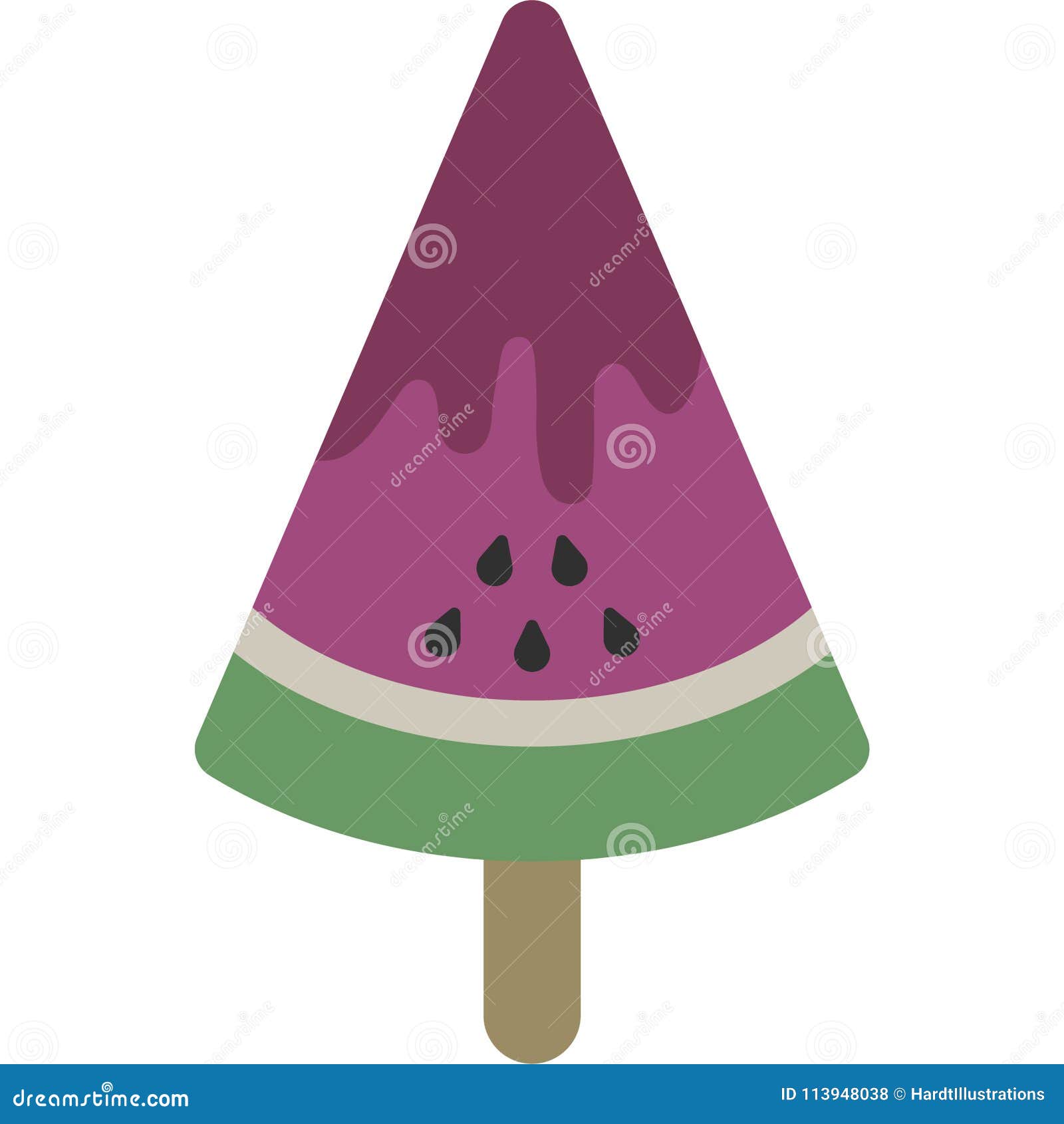 Watermelon Popsicle Vector Illustration Stock Vector - Illustration of ...