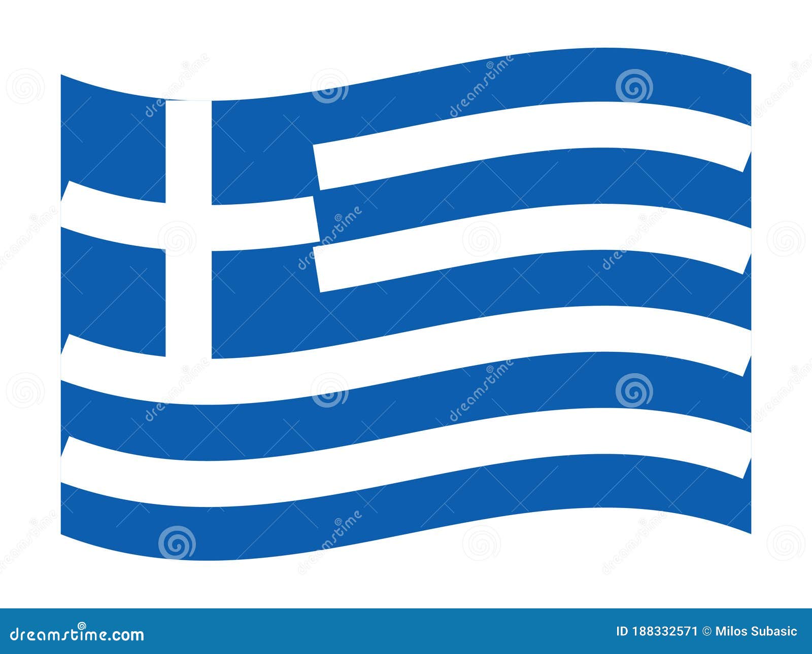 Wave Flag of Greece on White Background Stock Vector - Illustration of ...
