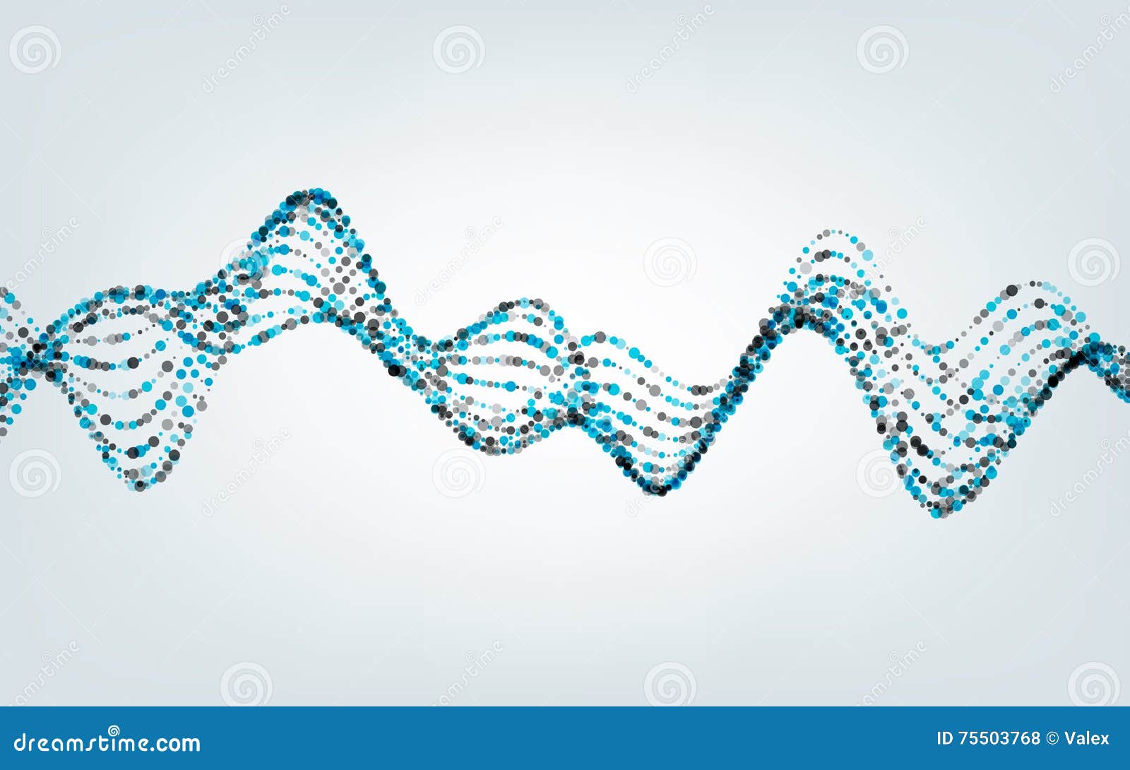 Vector Illustration of Waves with Particles. Stock Vector ...