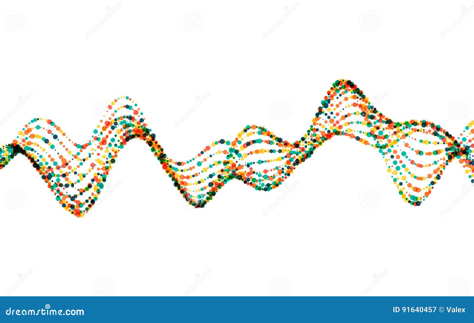 Vector Illustration of Waves with Particles. Stock Vector ...