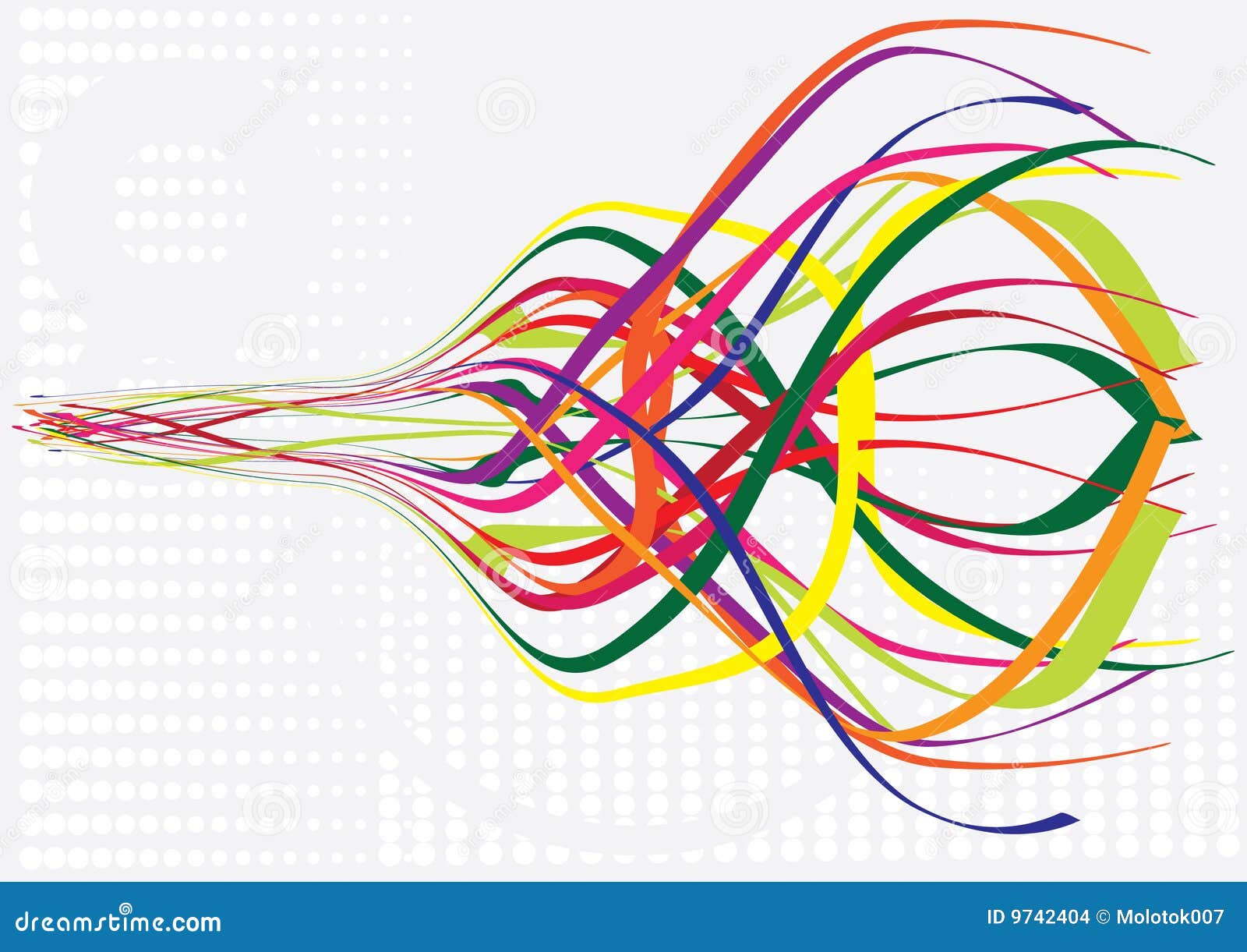 Vector Illustration of Wavy Curved Colored Lines Stock Vector ...