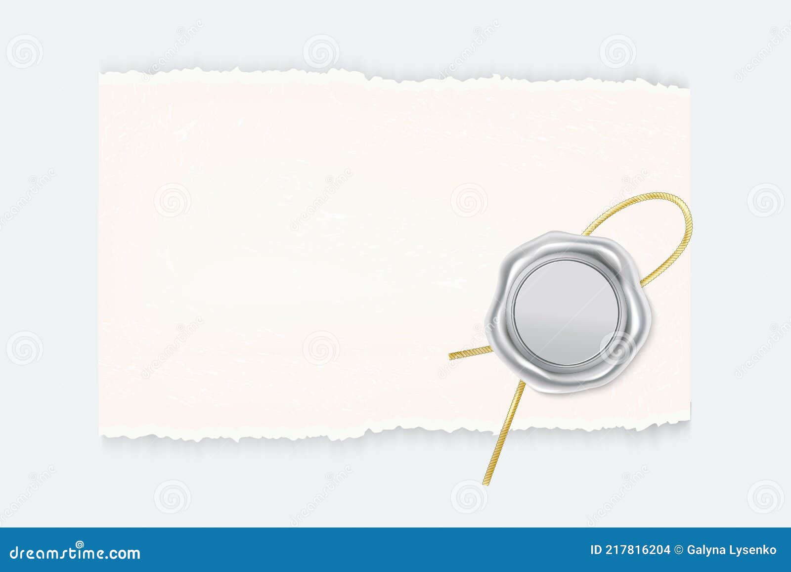 White Mail Paper with a Wax Stamp on a Light Background. Stock Vector ...