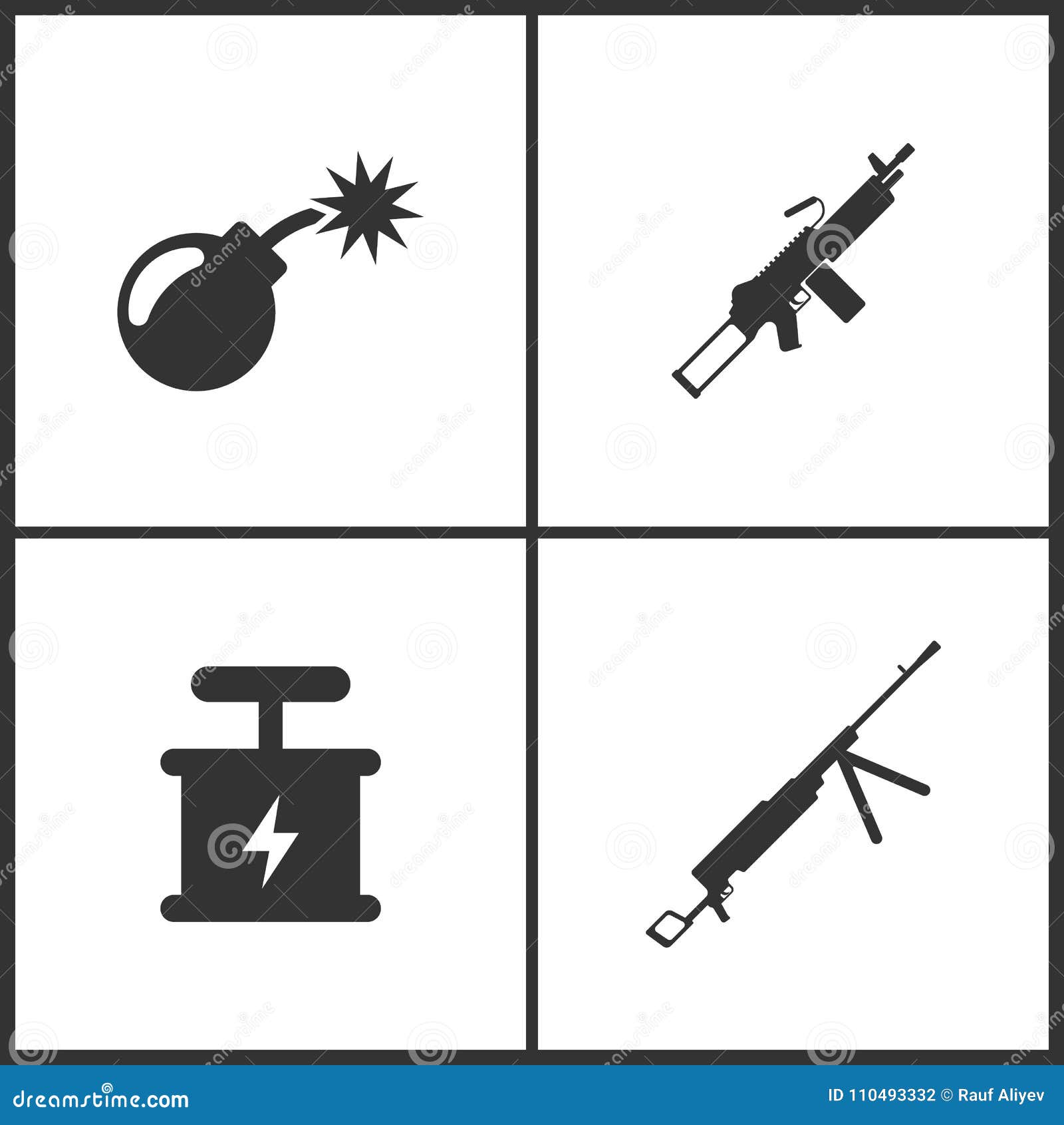 Vector Illustration of Weapon Set Icons. Suitable for Use on Web Apps ...