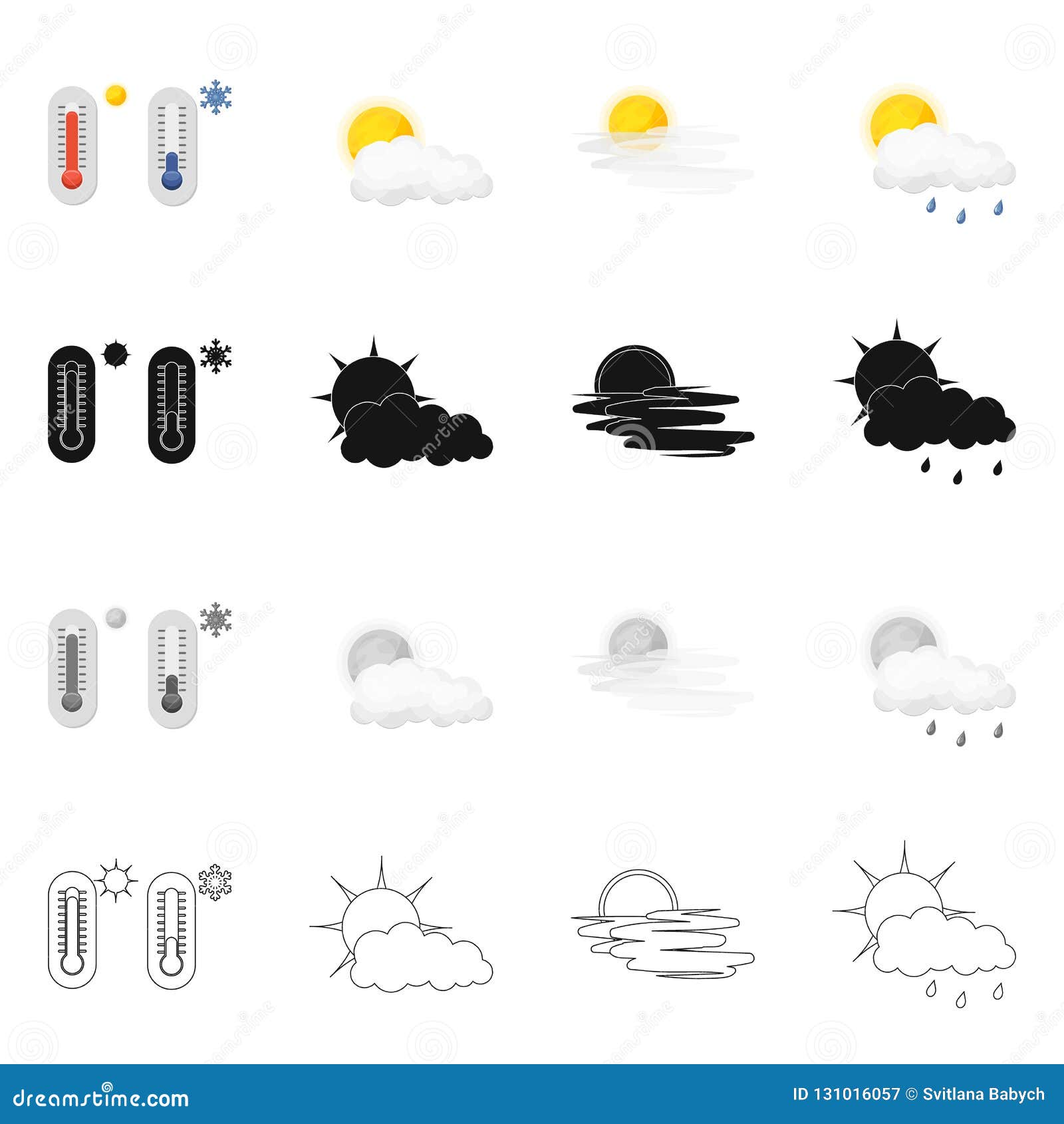 Vector Illustration of Weather and Climate Logo. Collection of Weather ...