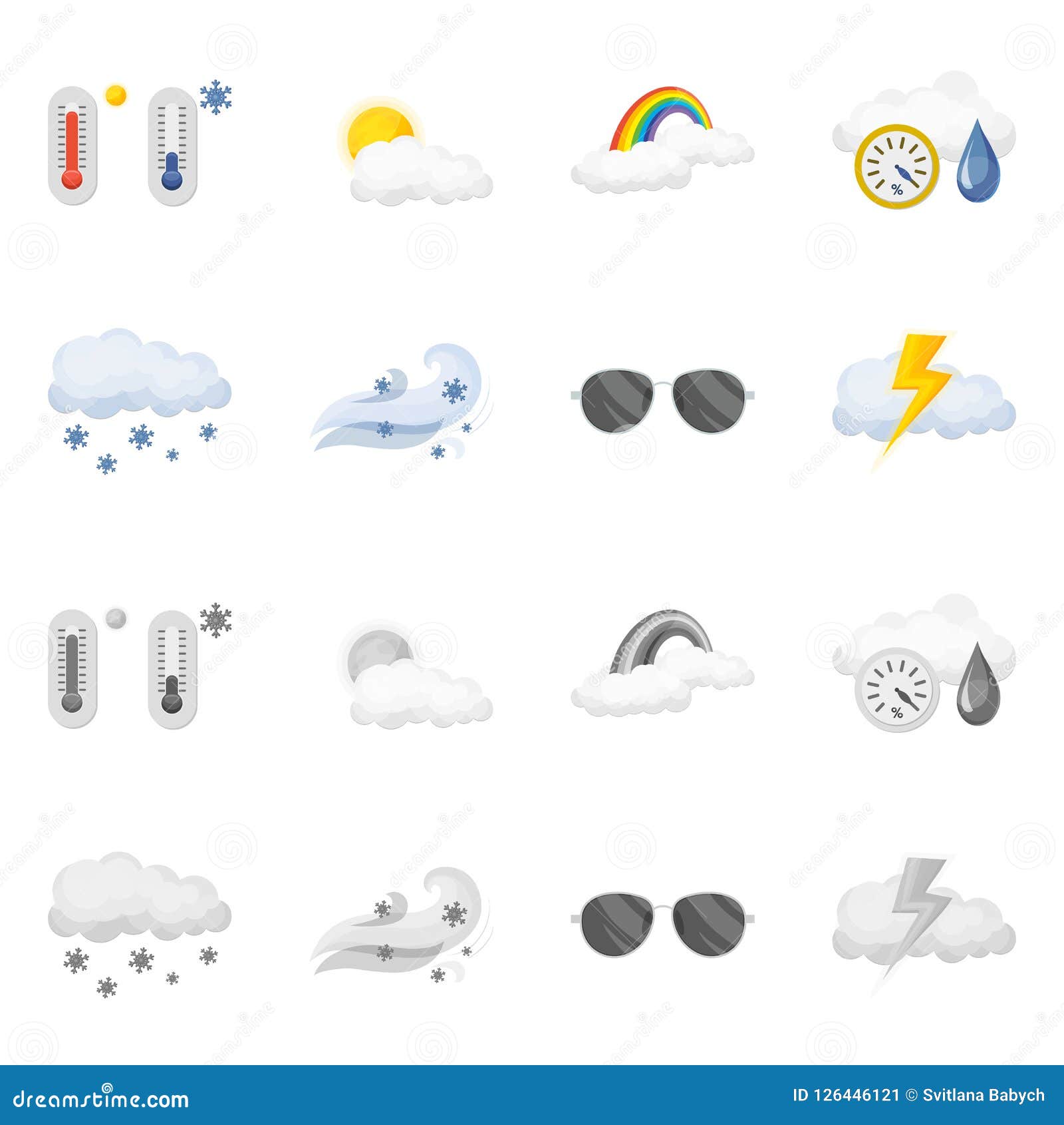 Vector Design of Weather and Climate Icon. Collection of Weather and ...