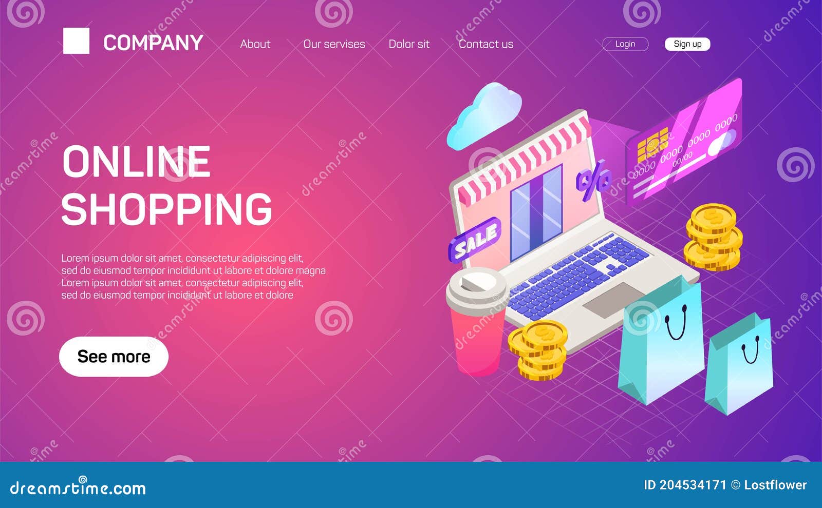 Vector Illustration. Web Business. E-commerce and Money Making ...