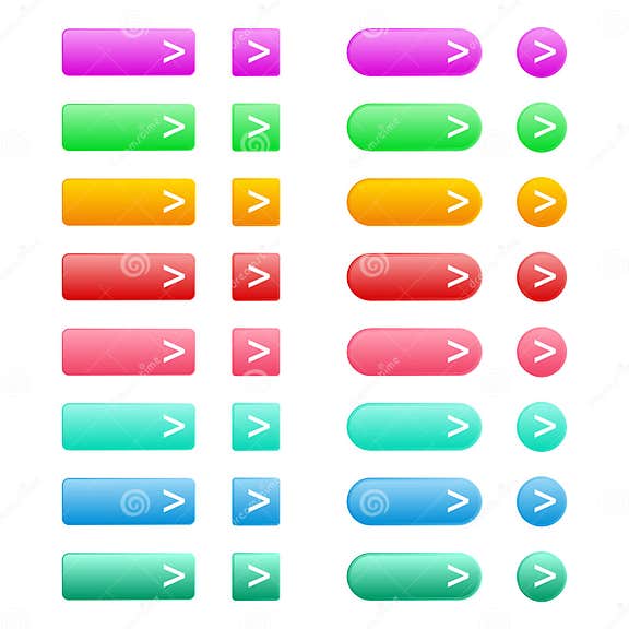 Vector Illustration of Web Elements Button Set Stock Vector ...
