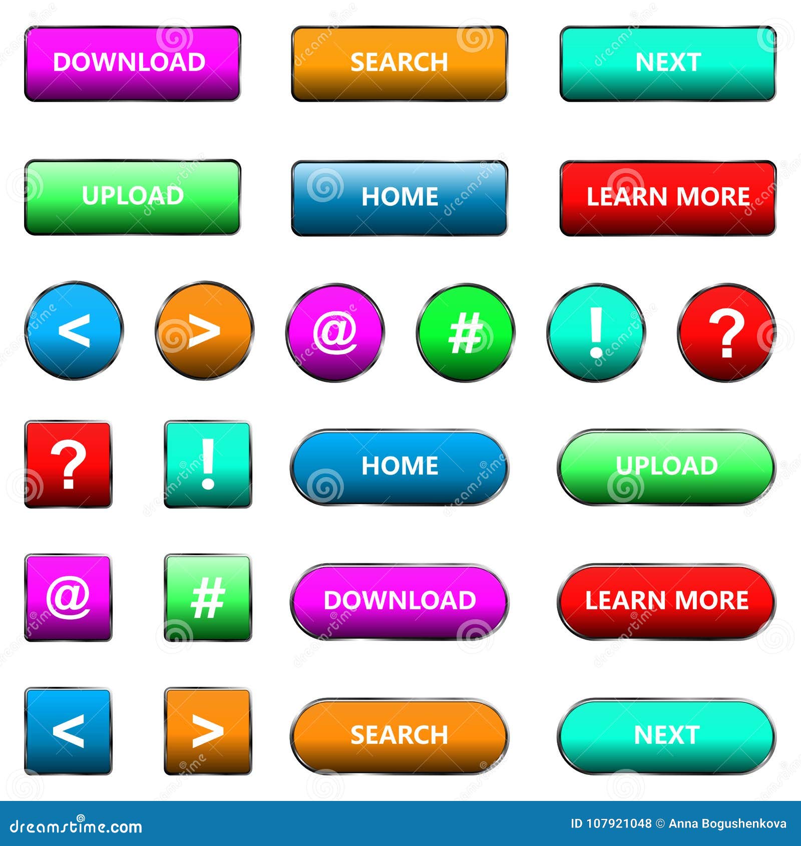 Vector Illustration of Web Elements Button Set Stock Vector - Illustration of button, download ...