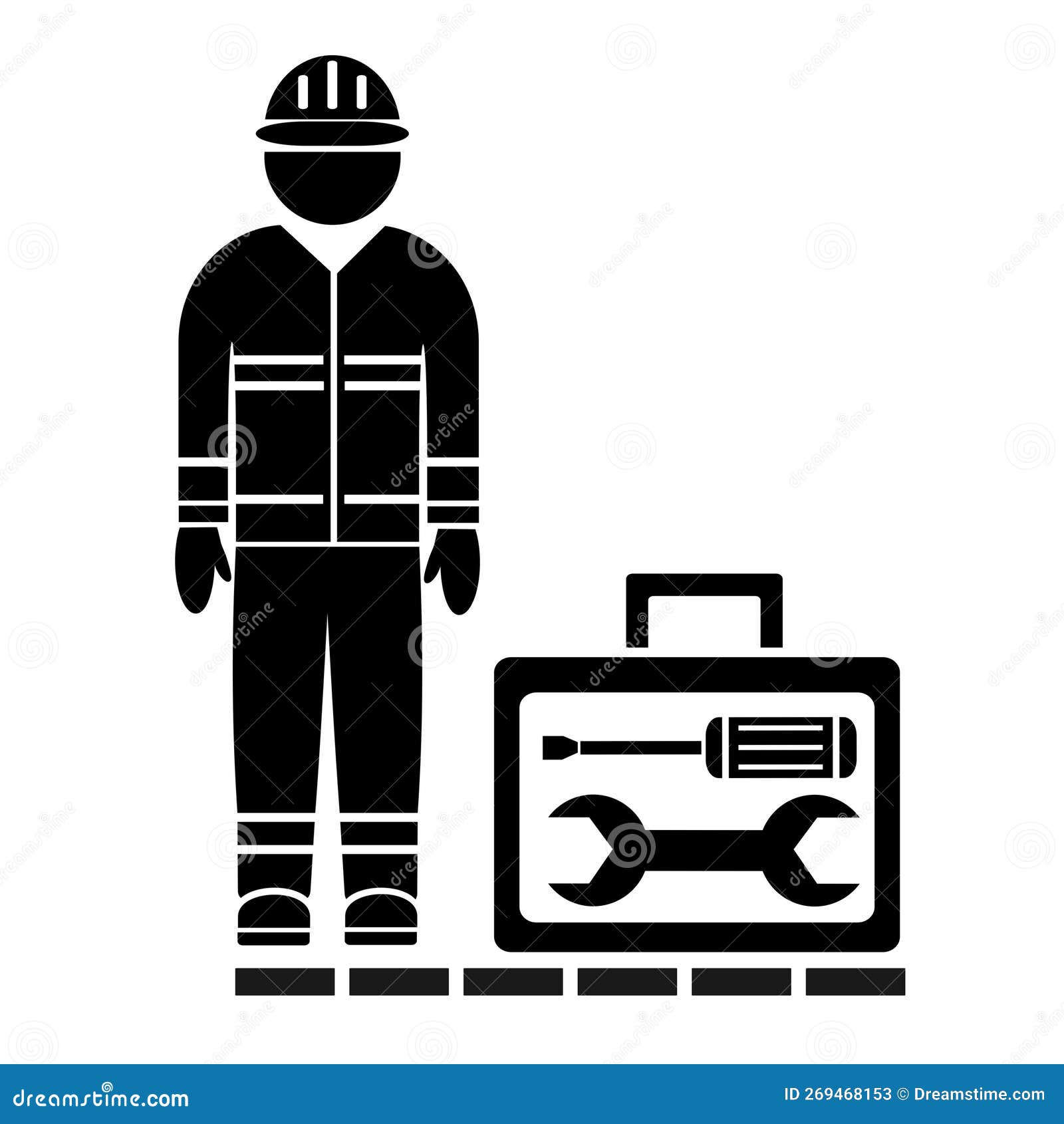 Vector Illustration, Web Icon of a Construction Contractor. Industry ...