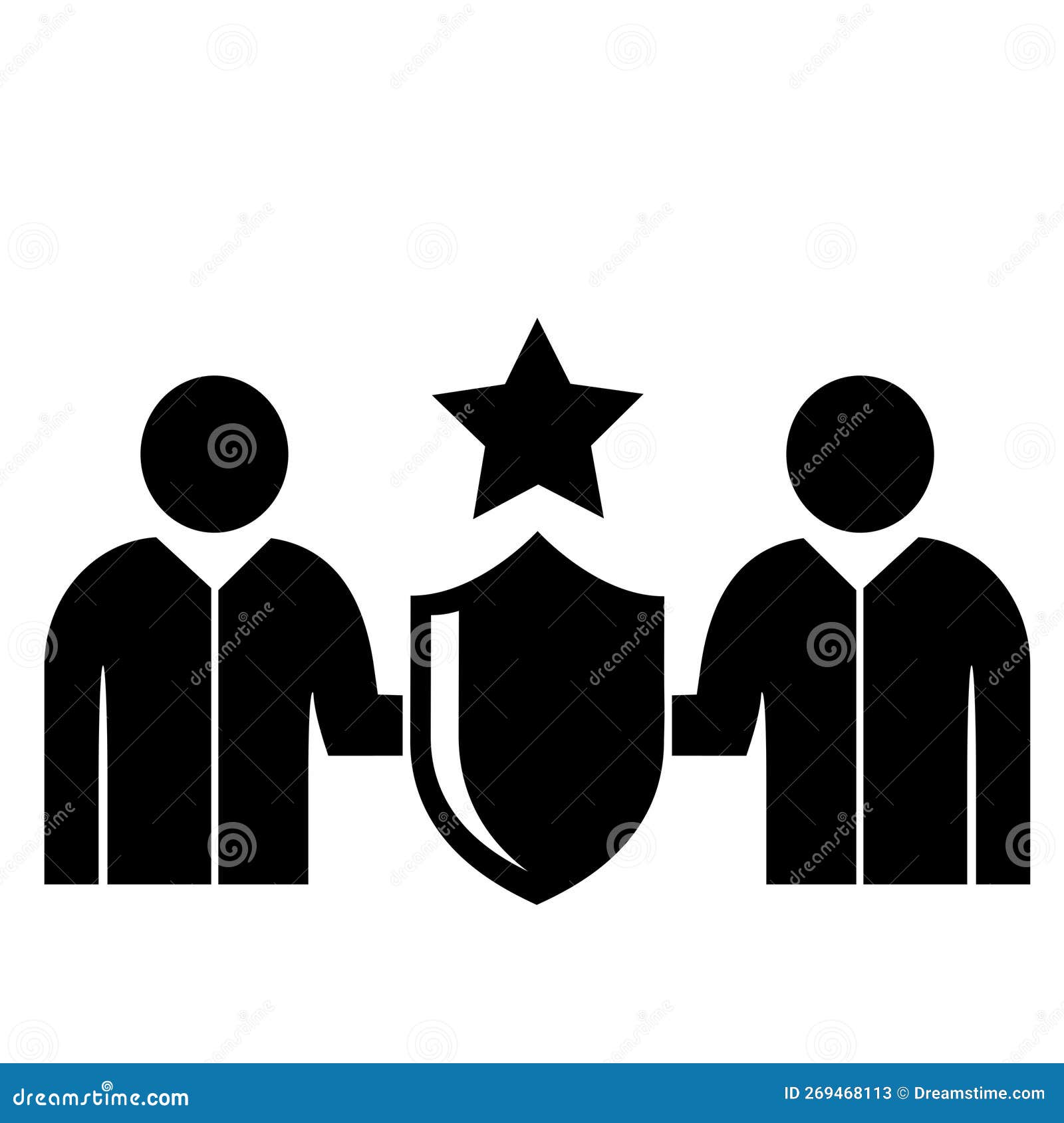Shield With People Icon, Protect Human Or Insurance Concept, Vector ...