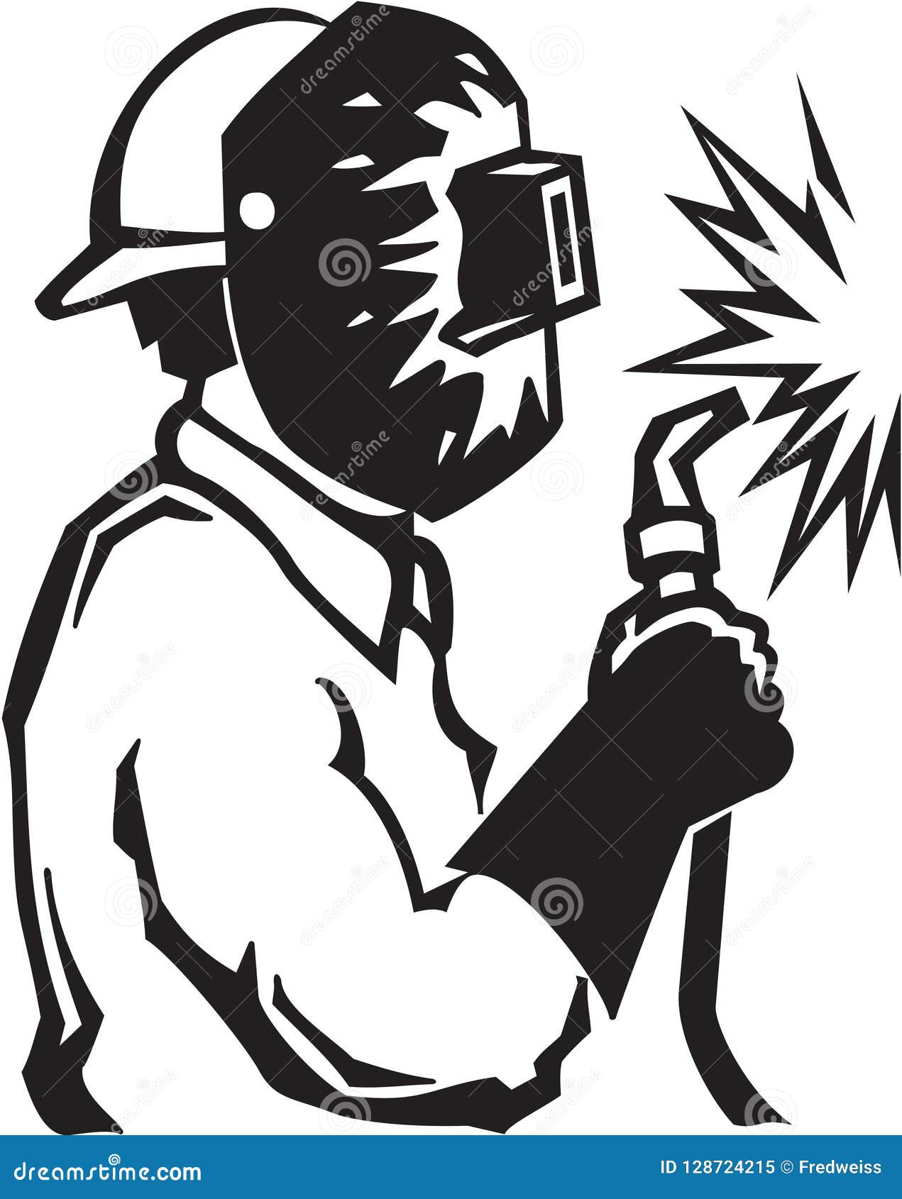 Welder at Work Vector Illustration Stock Vector - Illustration of jobs ...