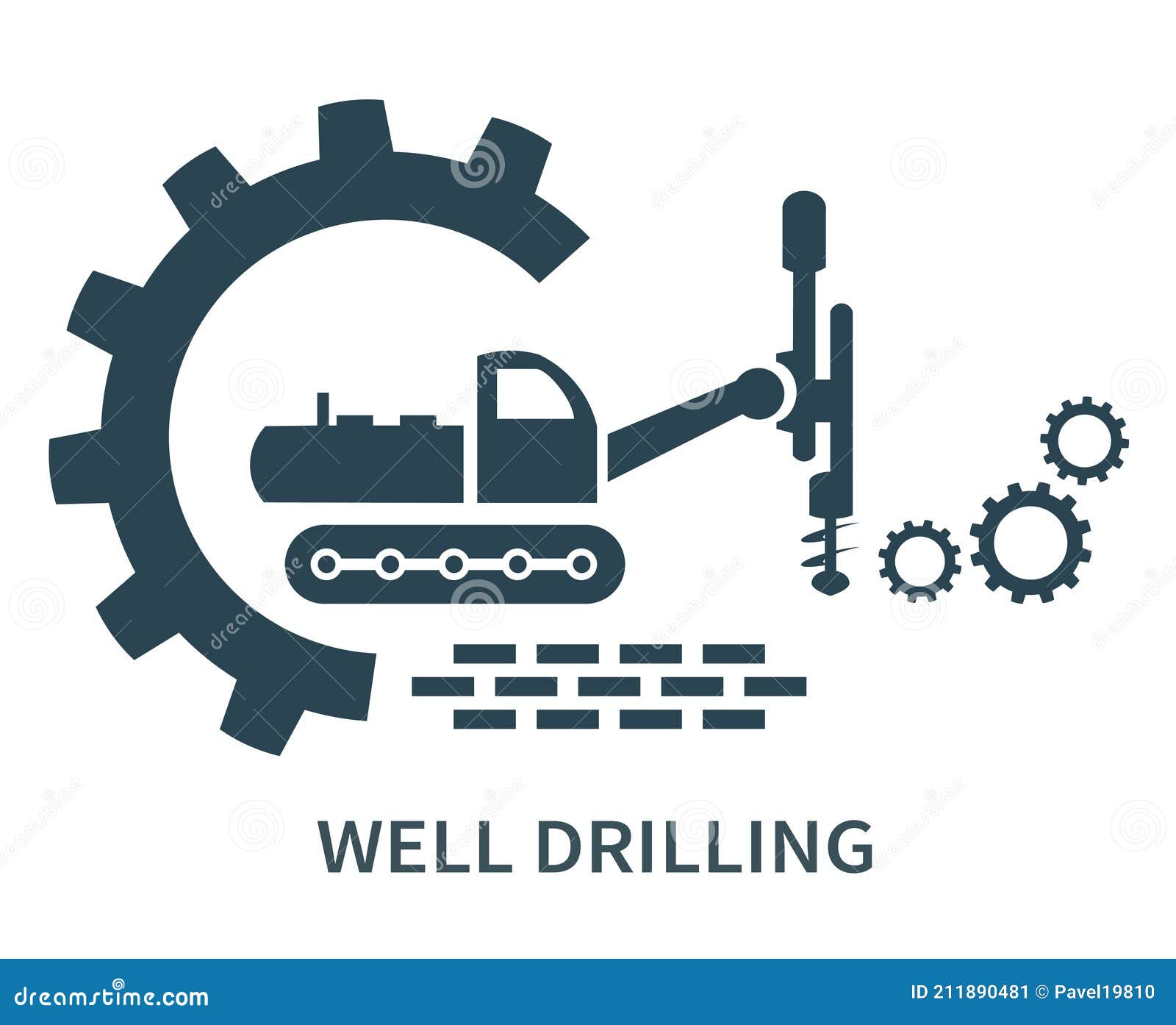 Vector Illustration of the Well Drilling Logo, Icon, and Sign. Stock ...