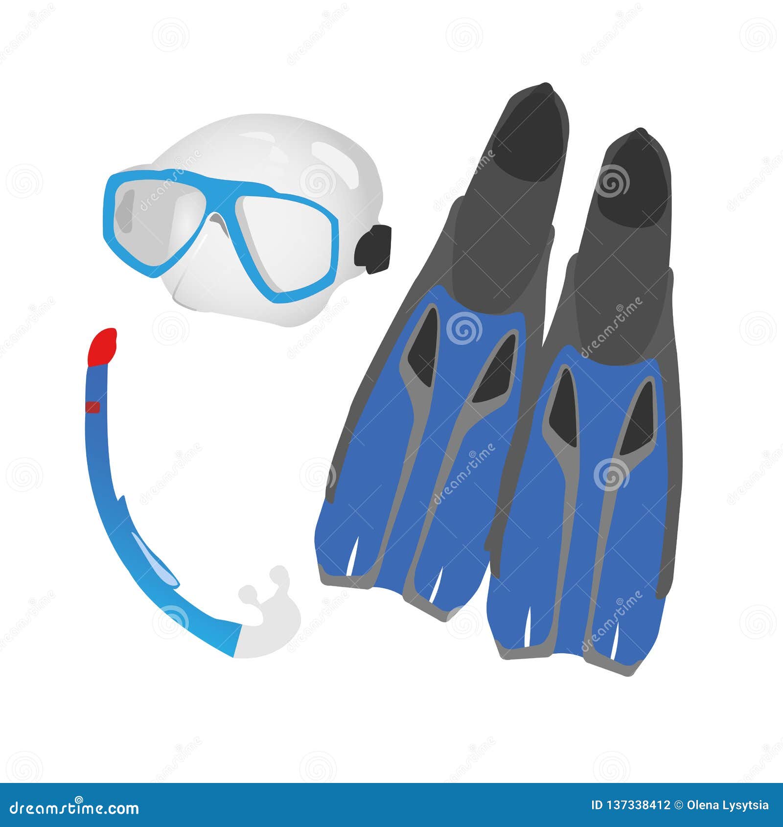 Diving Essentials vector stock vector. Illustration of diving - 137338412