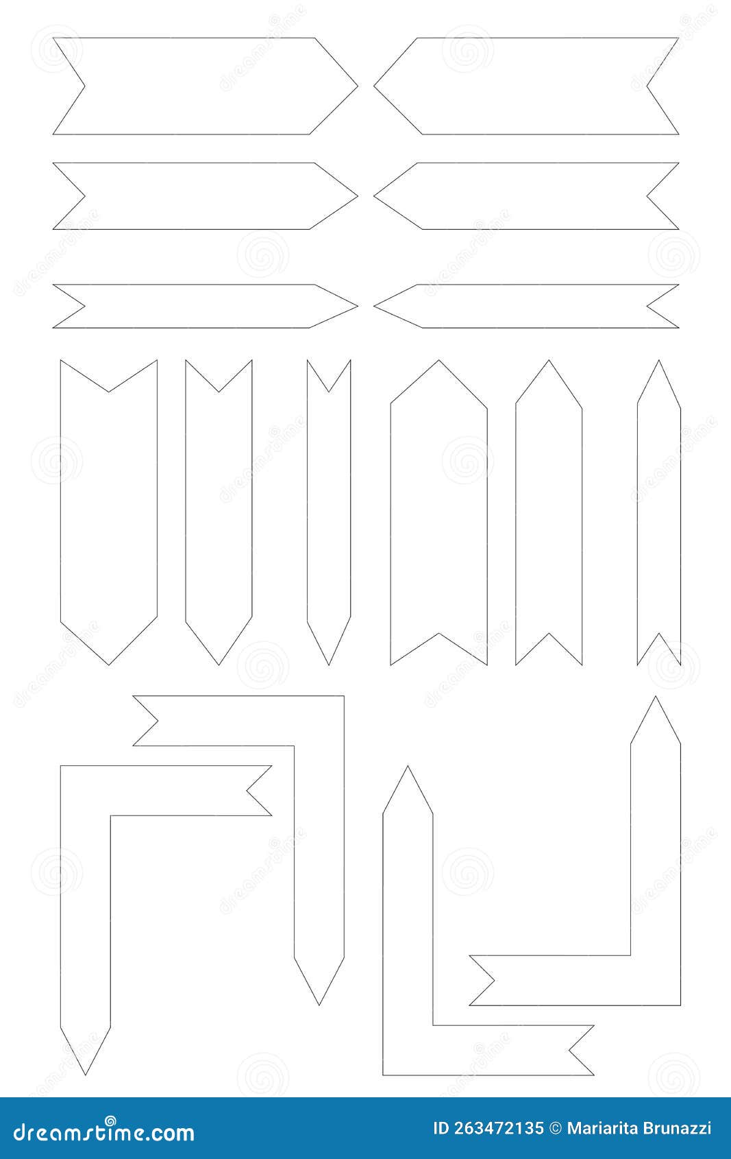 Vector Illustration of Empty Arrows To Write the Direction Stock Vector ...