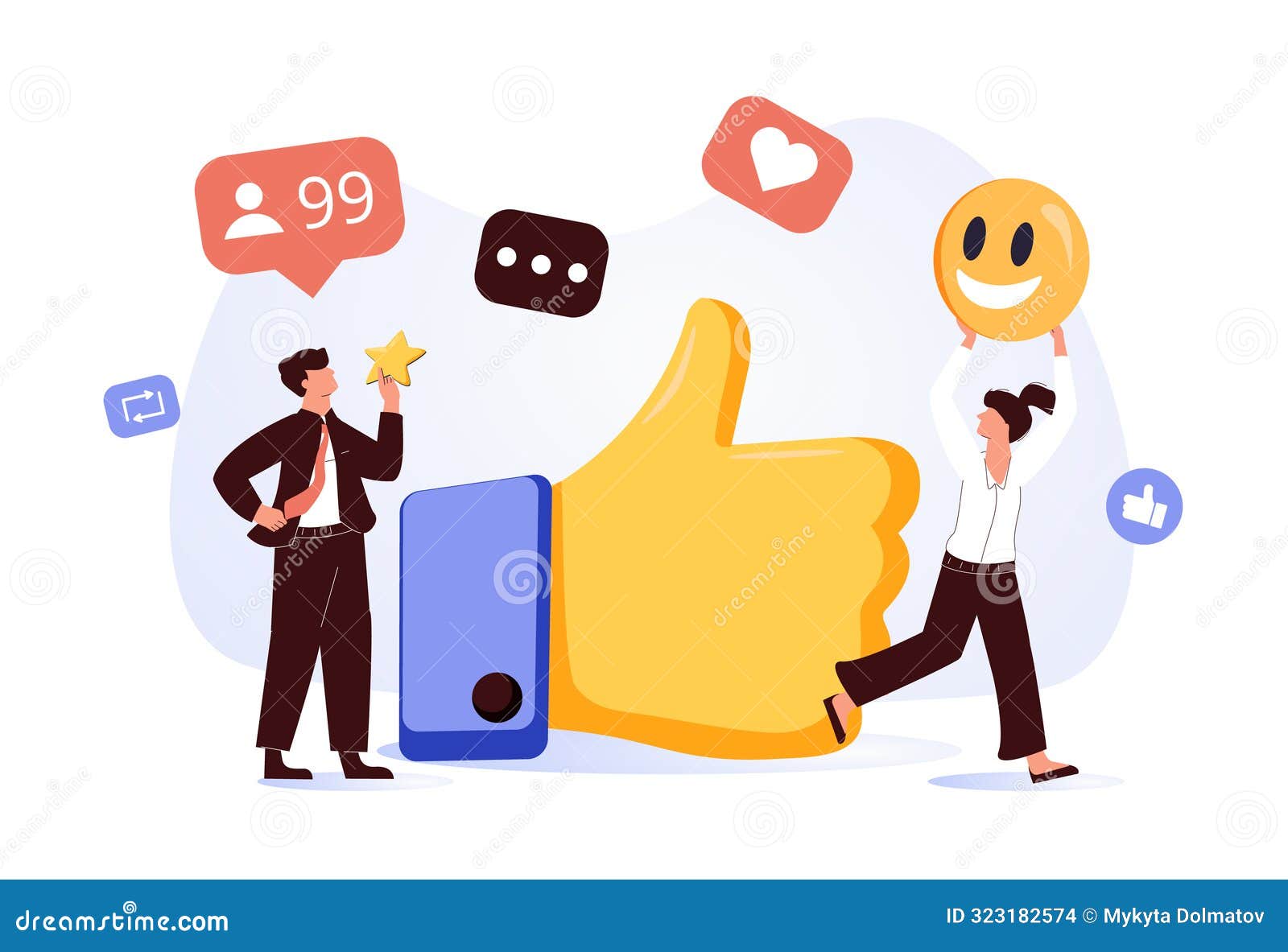 Vector Illustration on White Background. Best Performance, Score Five ...